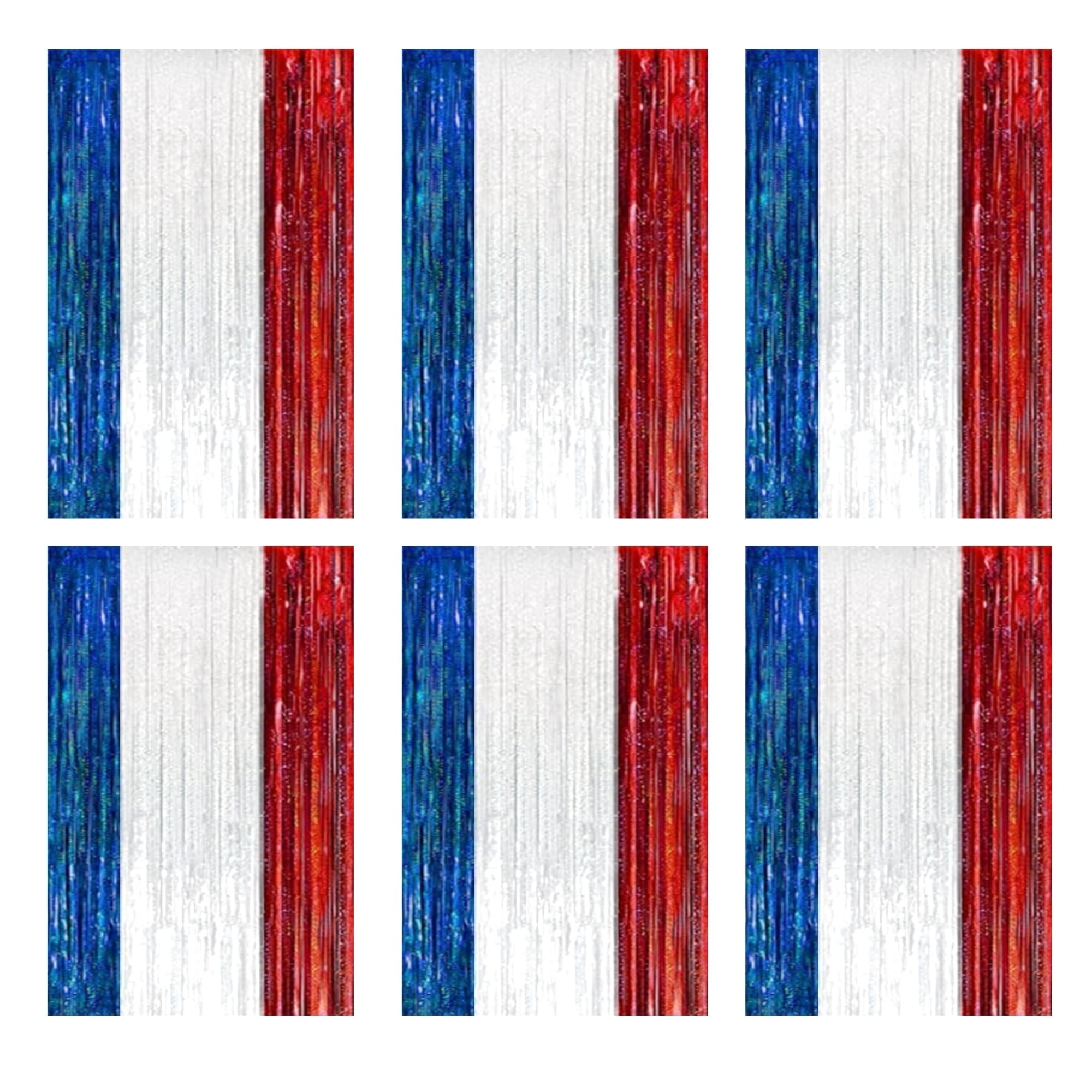 PMU Patriotic Metallic Curtains Red, White, Blue Party Accessories ...