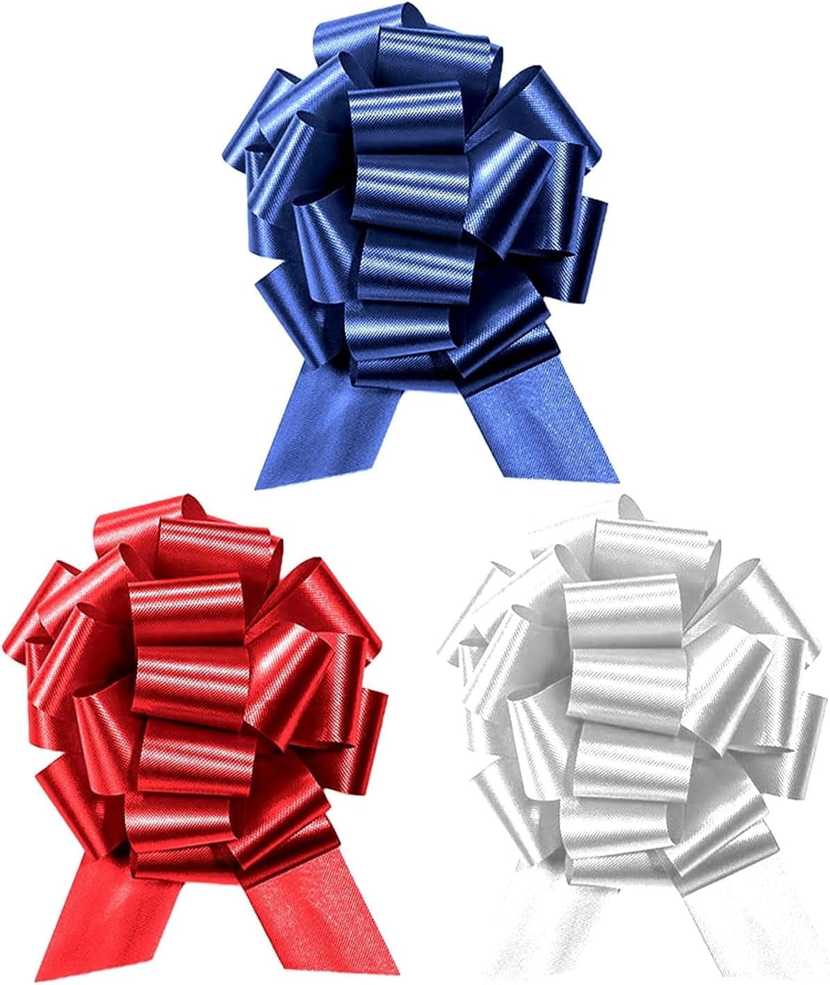 PMU Patriotic Pull String Bows 8 Inch 20 Loops | 4th of July Party ...