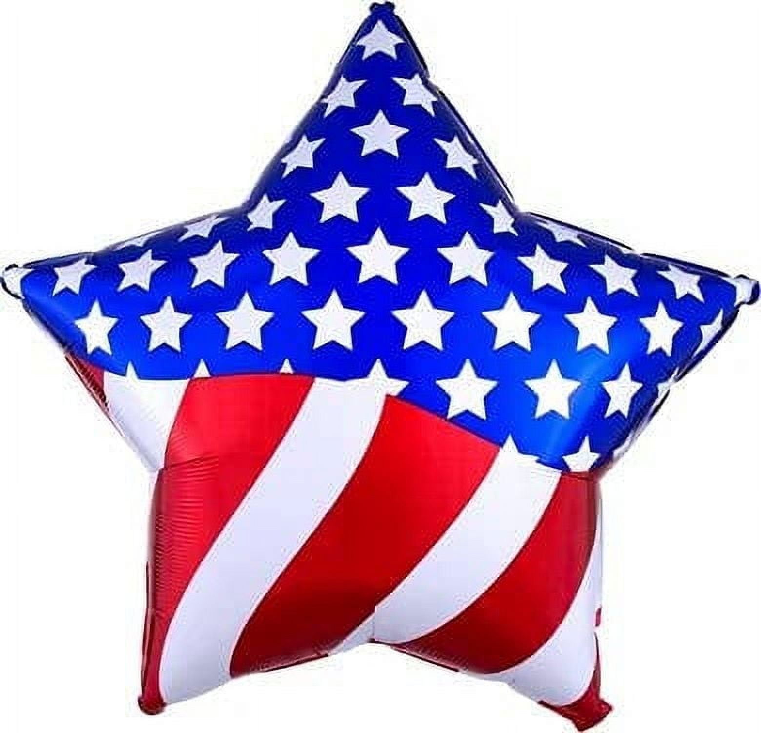 PMU Patriotic Star Shaped Flag 18 Inch Mylar-Foil Balloon Pkg/1 ...