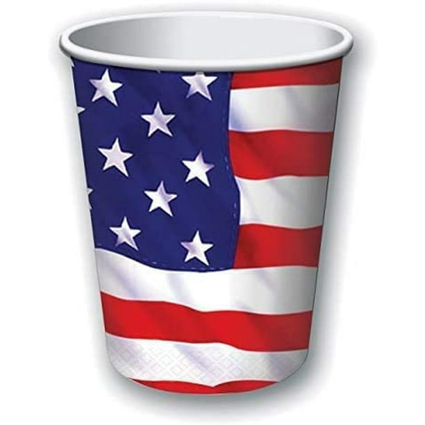 PMU Patriotic Stars and Stripes American Flag Dessert Cups 9oz ...