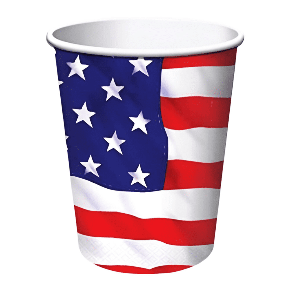 PMU Patriotic Stars and Stripes American Flag Dessert Cups 9oz ...