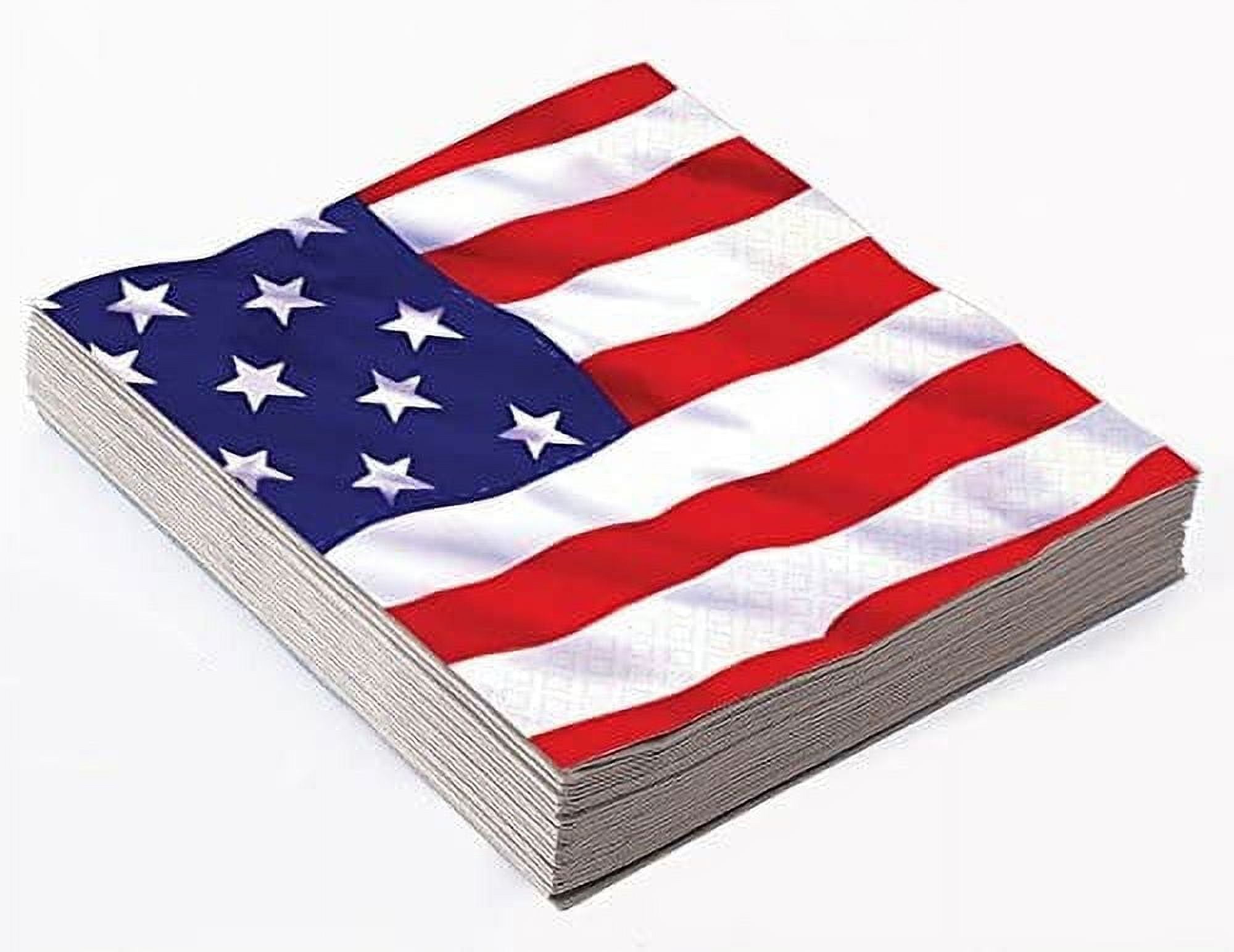 PMU Patriotic Stars and Stripes American Flag Lunch Napkins 13 inch x ...