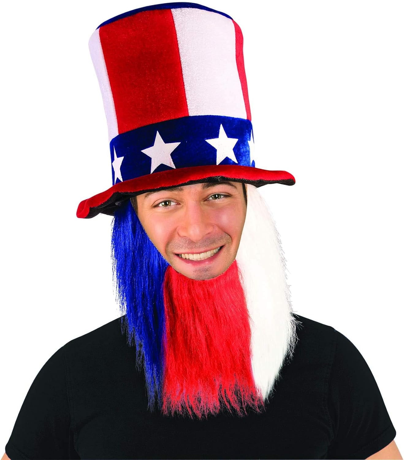 PMU Patriotic Top Hat & Beard 4th of July Party Wearable Headwer ...