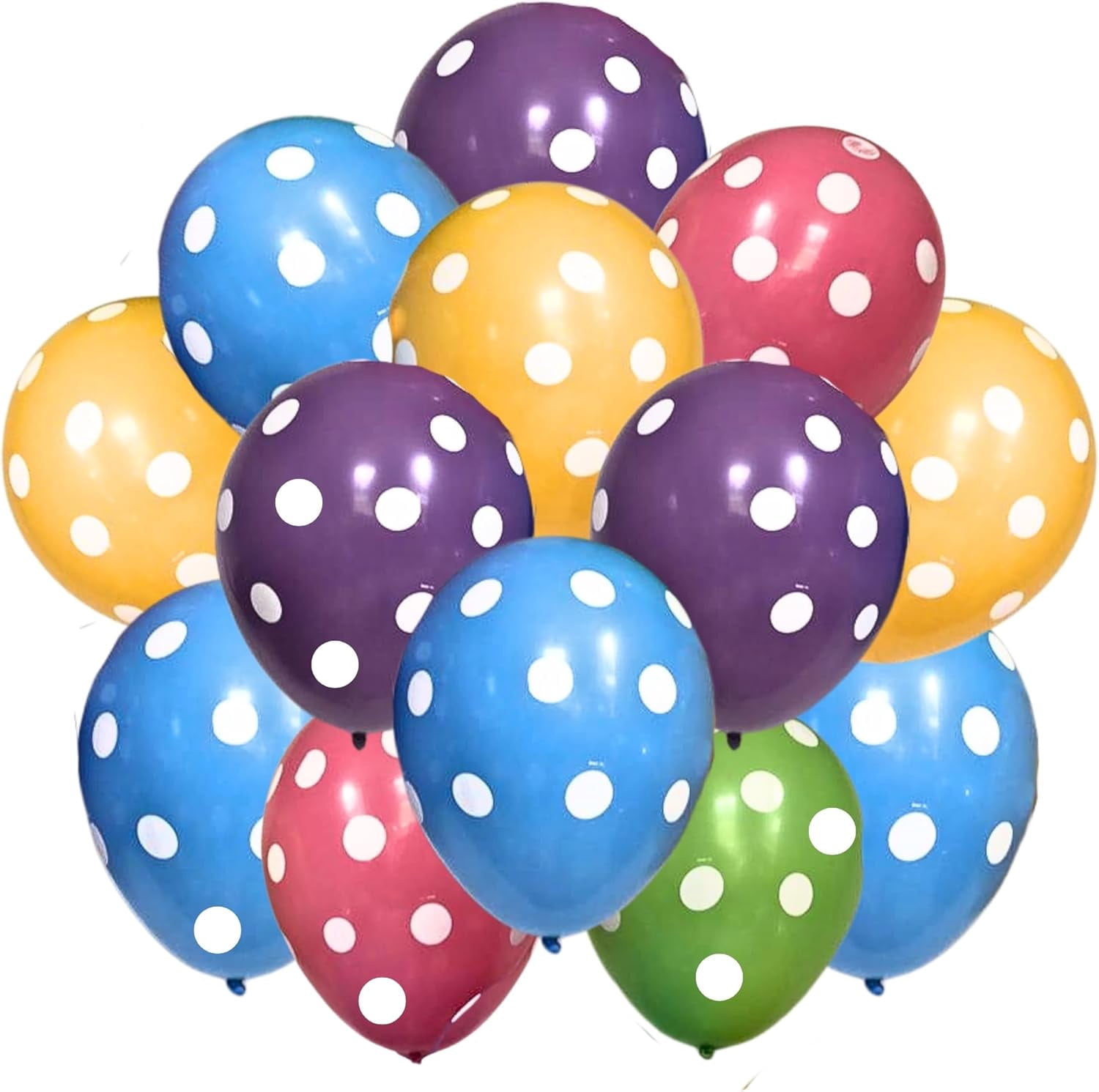 PMU 12 Pcs 11 Inch colorful Polka Dot Balloons assortment for Birthdays ...