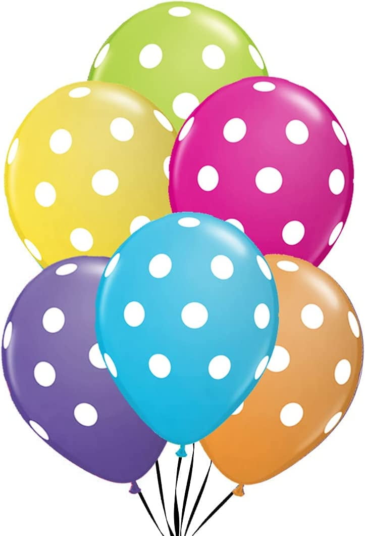 PMU Polka Dot Balloons - Multicolor Small Balloons for Birthdays ...