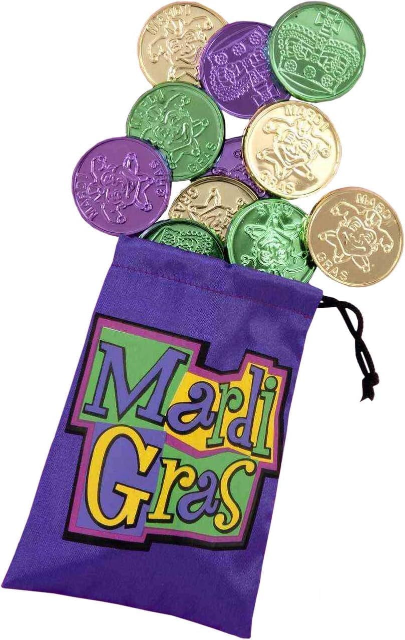PMU Pouch Party Mardi Gras Coins Accessories (6/pkg) Pkg/1 - Walmart.com
