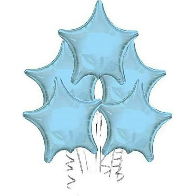 PMU Powder Blue Star Balloon (22 Inch Mylar) Pkg/10 - Walmart.com