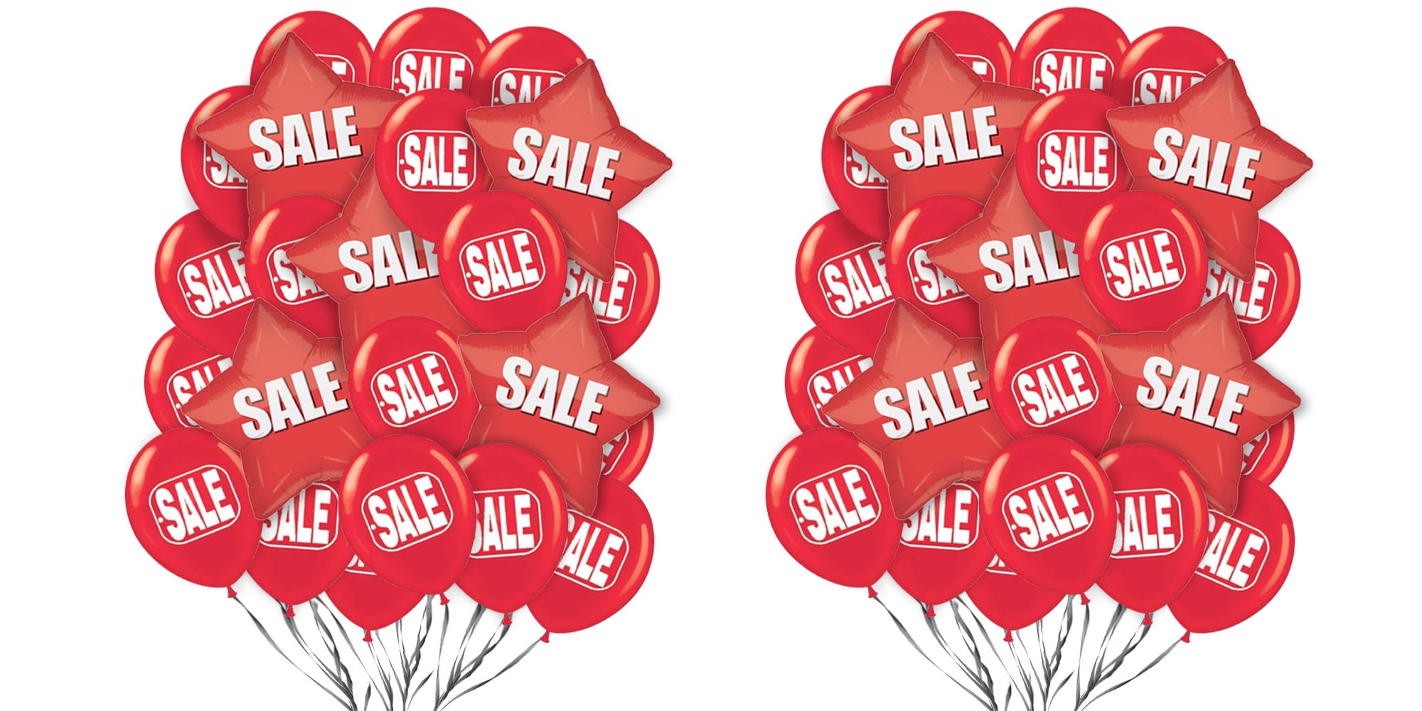 PMU Promotional Sale Print Balloons (10) 18in Red Star Mylar and (40 ...