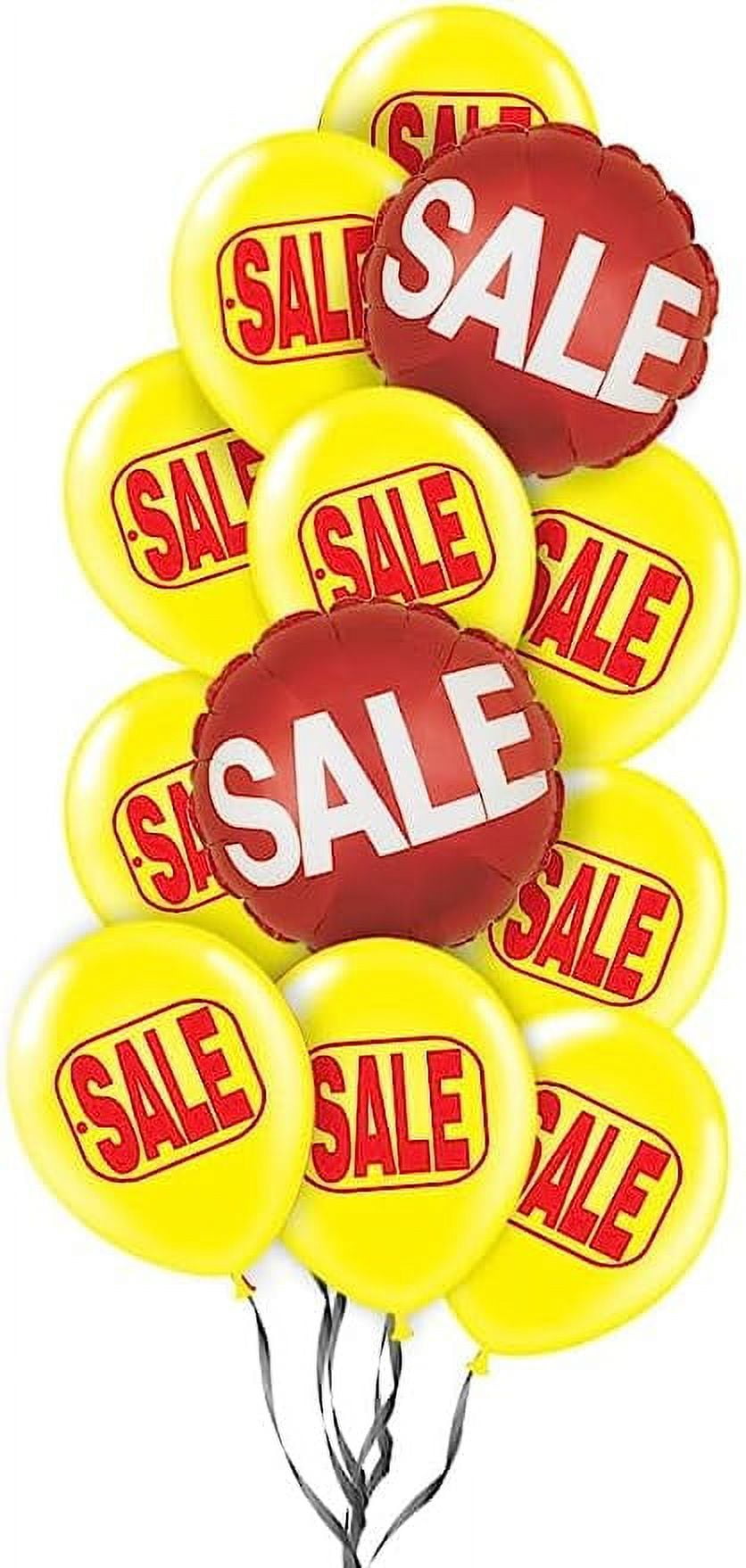PMU Sale Balloons (2) 18in Red Circle Mylar and (10) 17in Yellow Latex ...