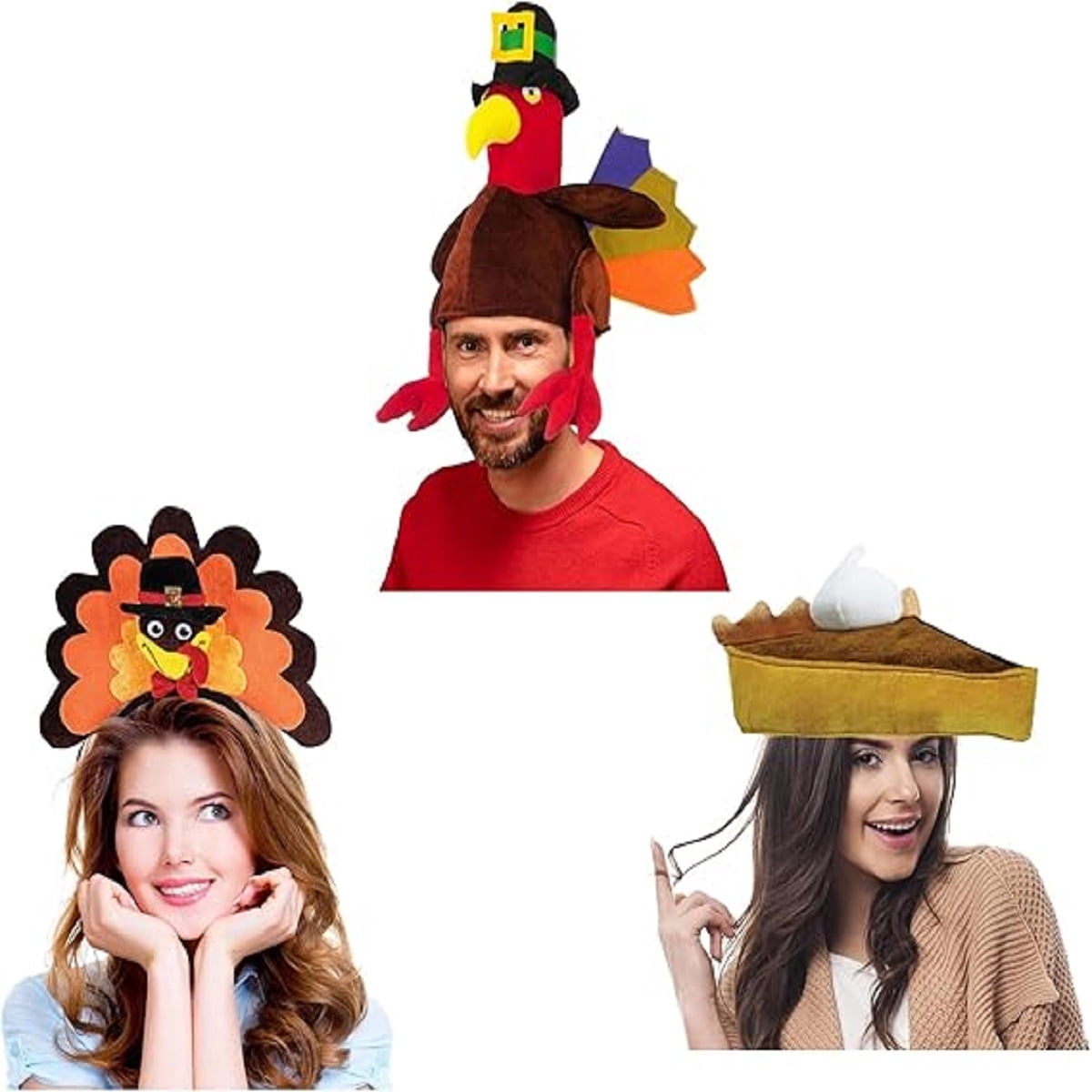 PMU Thanksgiving 3pc Assorted Thanksgiving Hats and Headbands Party ...