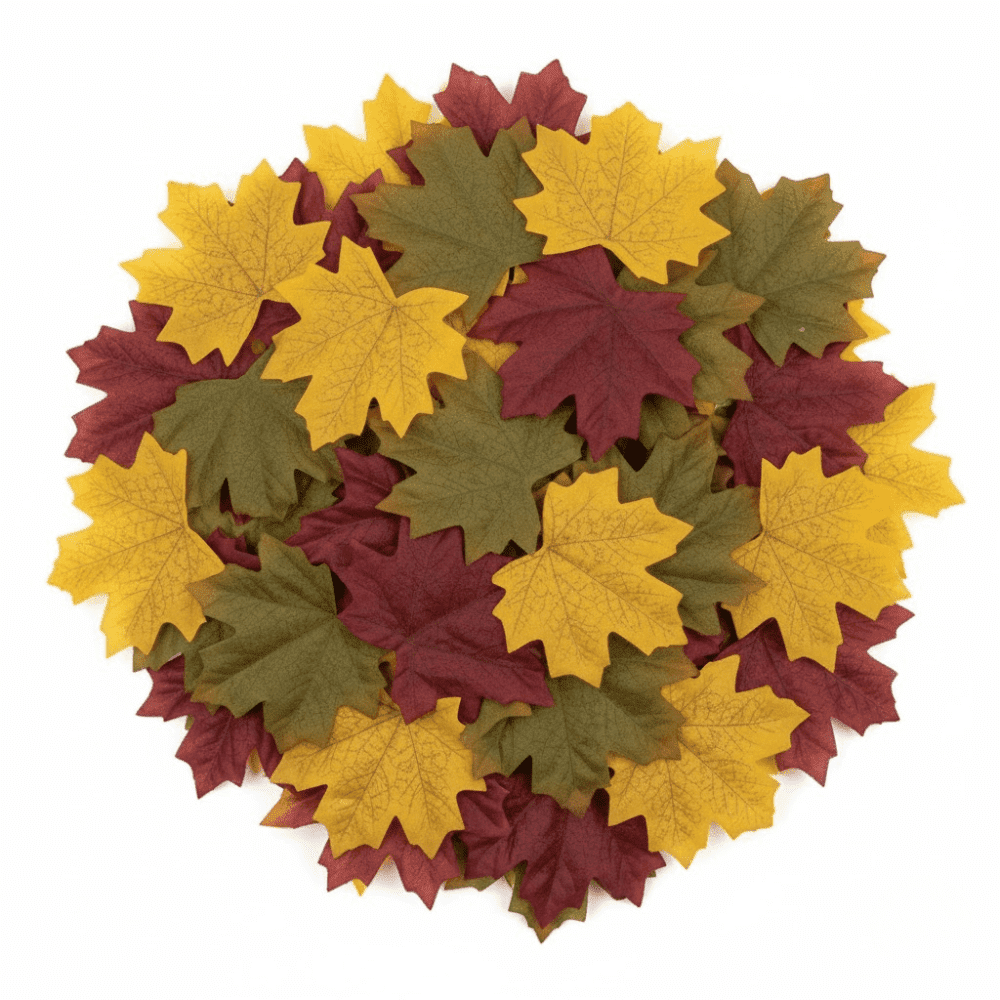 PMU 50Pc Fall Artificial Maple Leaves 3.5in Fake Autumn Leaves For ...