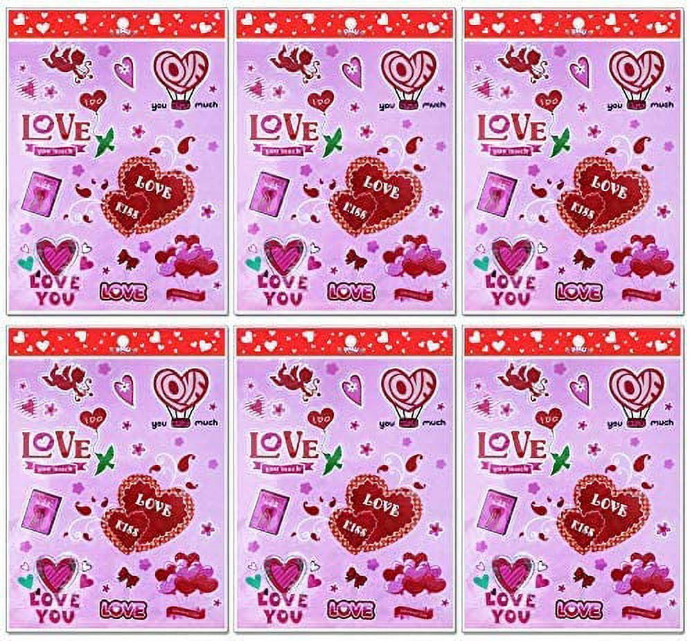 PMU Valentine’s Day Cupid Cling Stickers 16.5"x12" 19pc Set Pkg/6 - Walmart.com