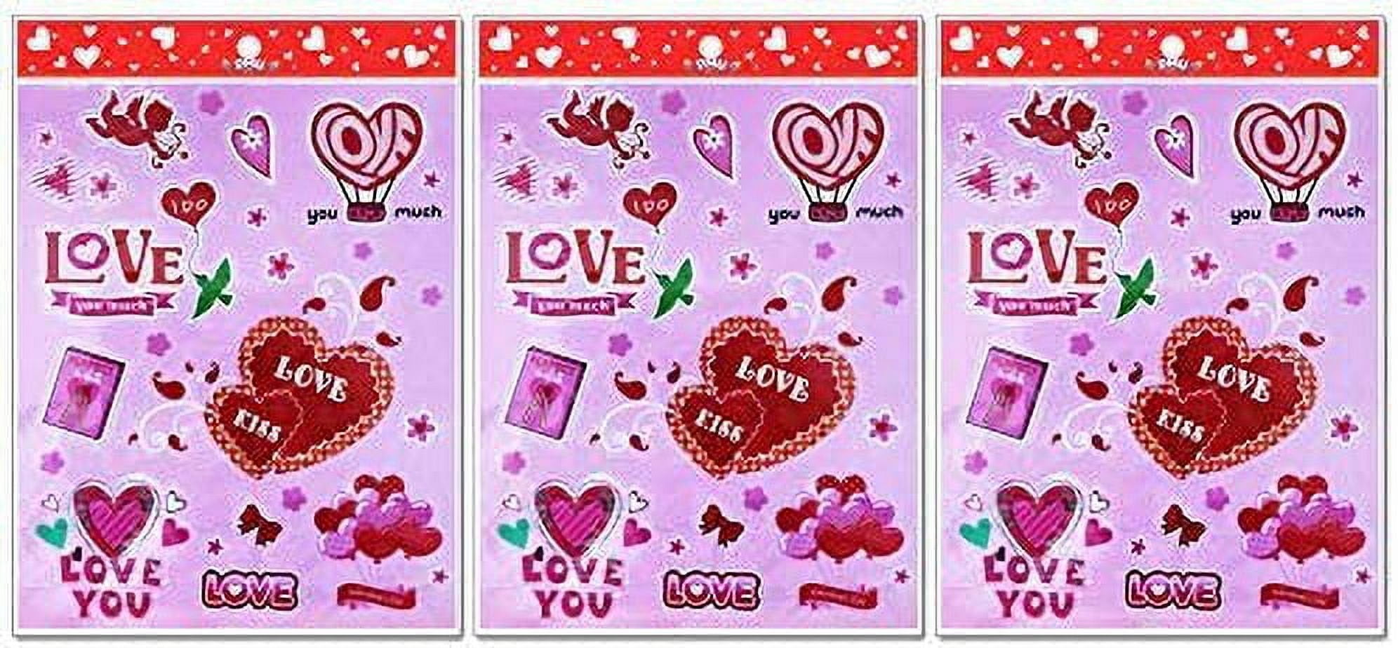 PMU Valentine’s Day Cupid Cling Stickers 16.5in x12in 19pcs per Sheet ...