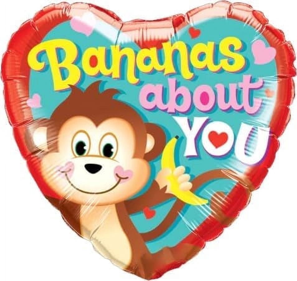 PMU Valentine’s Day Heart Shaped Bananas About You 18 Inch Mylar-Foil ...