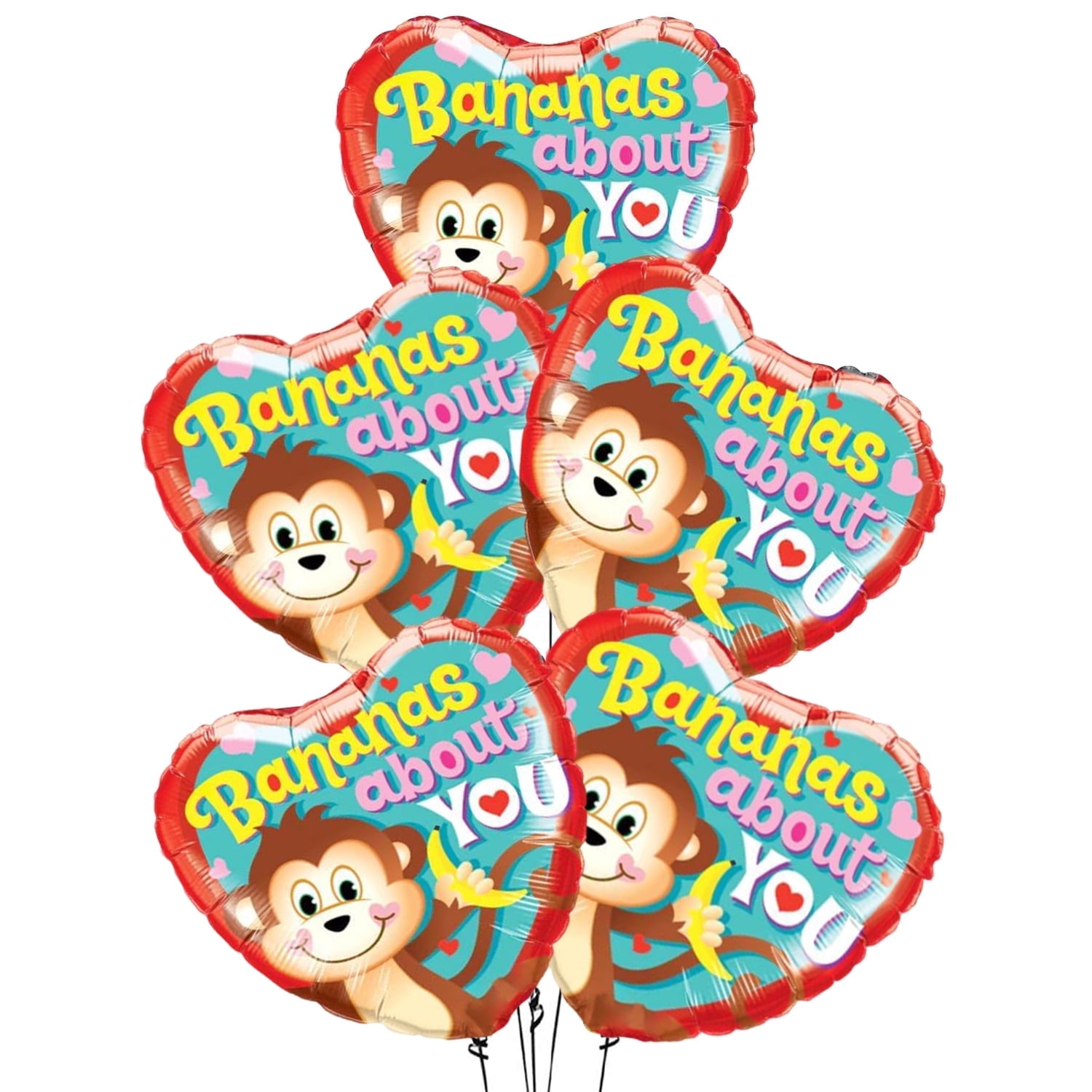 PMU Valentine’s Day Heart Shaped Bananas About You 18 Inch Mylar-Foil ...