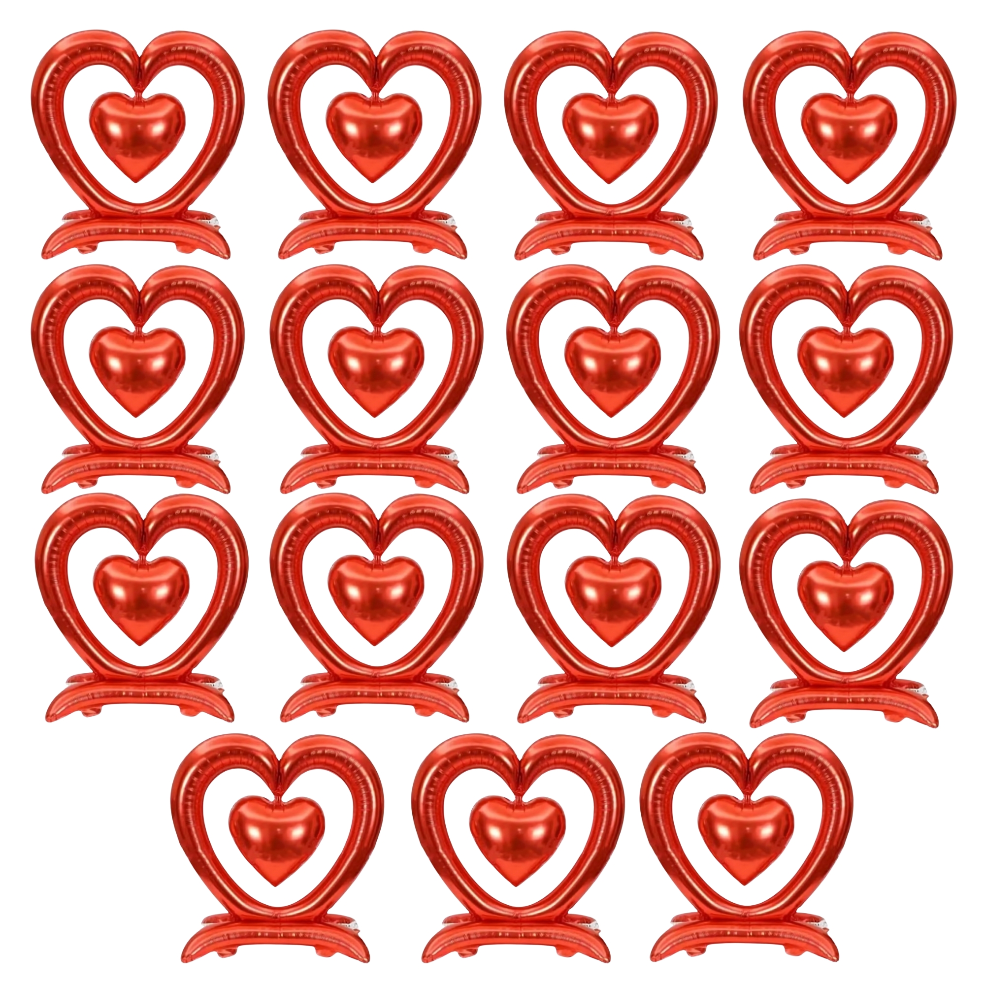 PMU Valentine's Day Heart Shaped Standing Open Heart Mylar Balloon18 ...