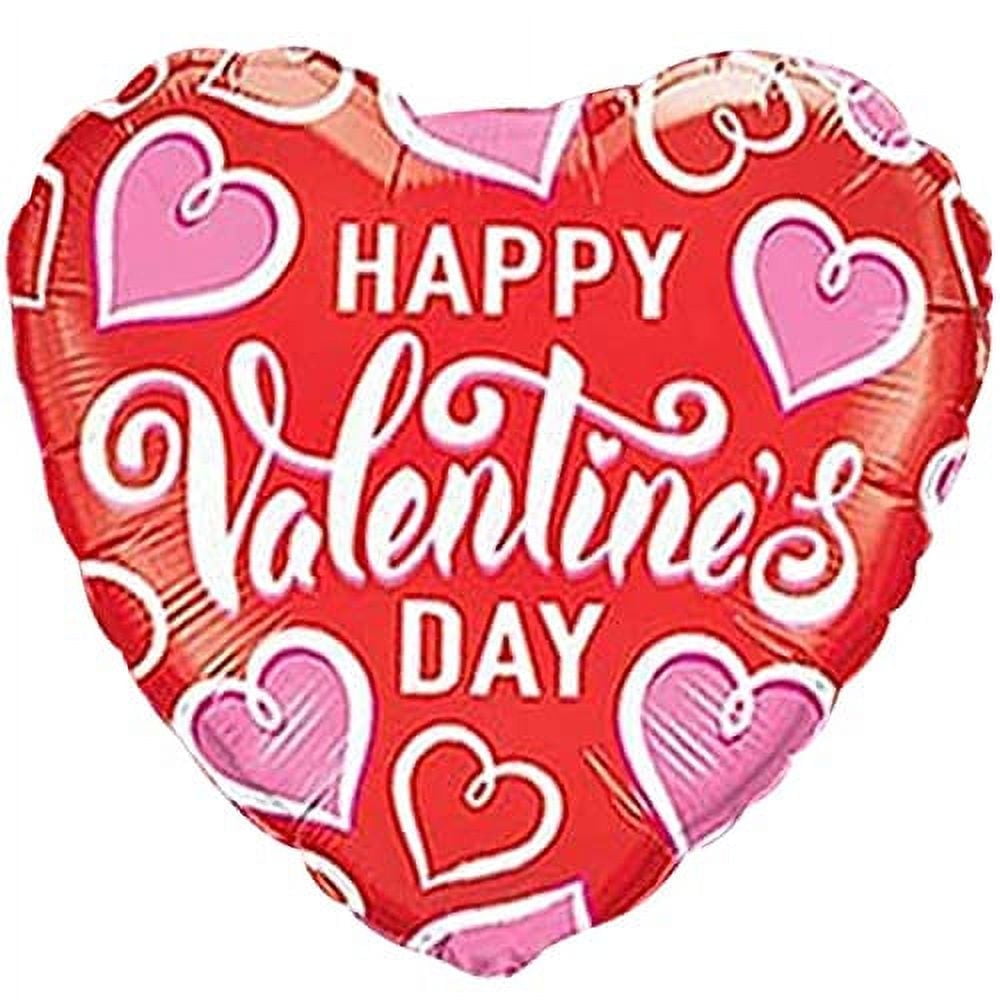 PMU Valentine's Day Loop Hearts 18 Inch Mylar-Foil Balloon Valentine's ...