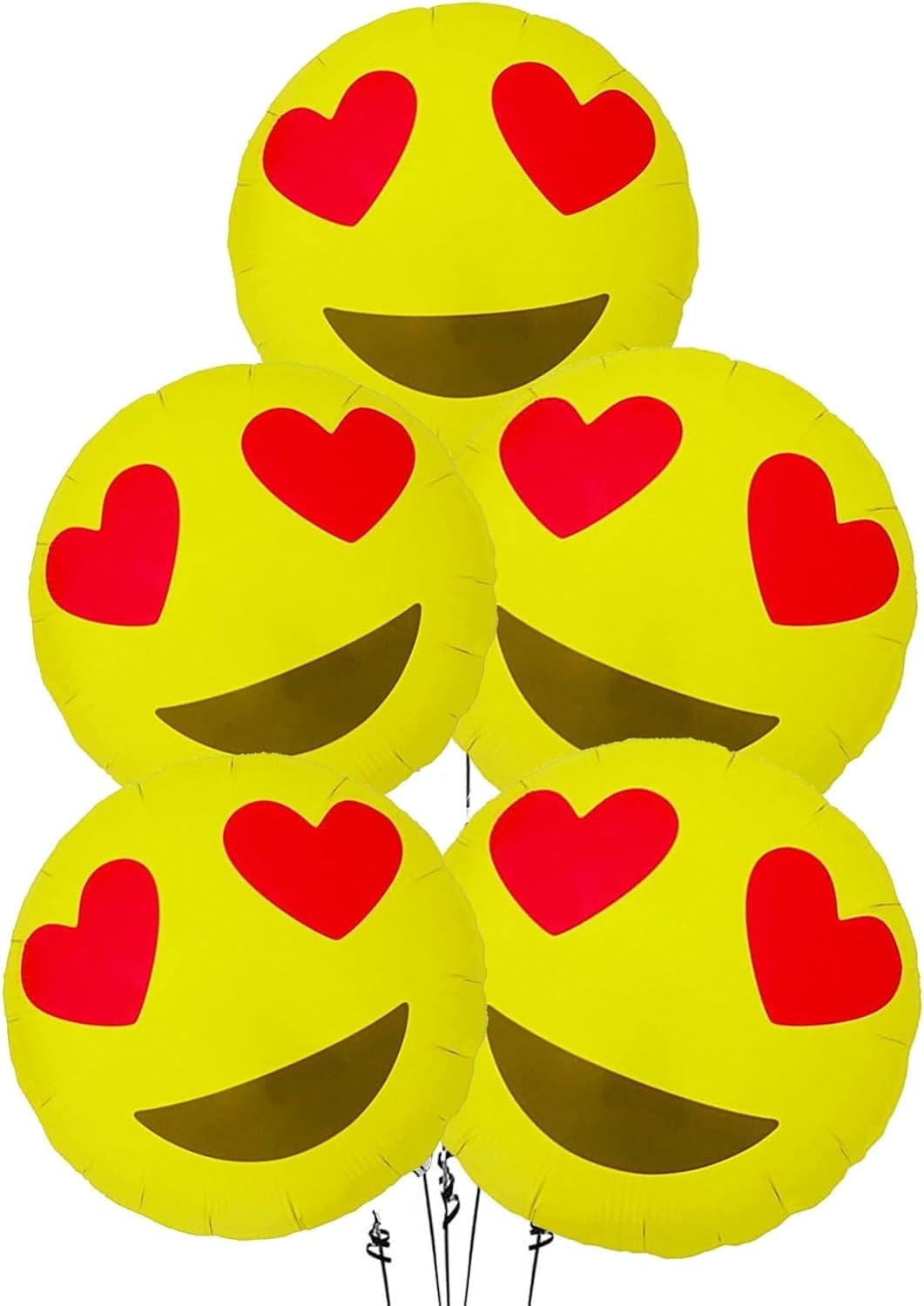 PMU Valentine’s Day Round-Flat Emoticon Heart Eyes 18 Inch Mylar-Foil ...