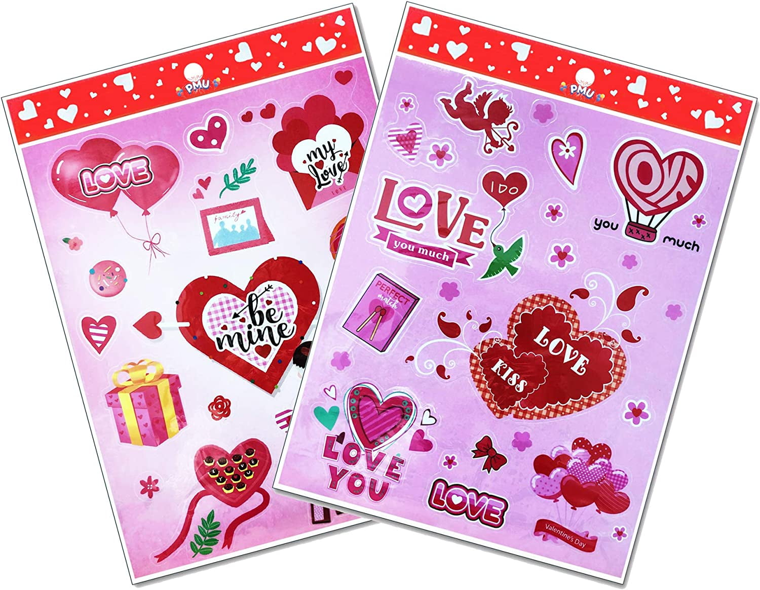 PMU Valentine's Sticker Valentine Heart Stickers Love Decorative ...