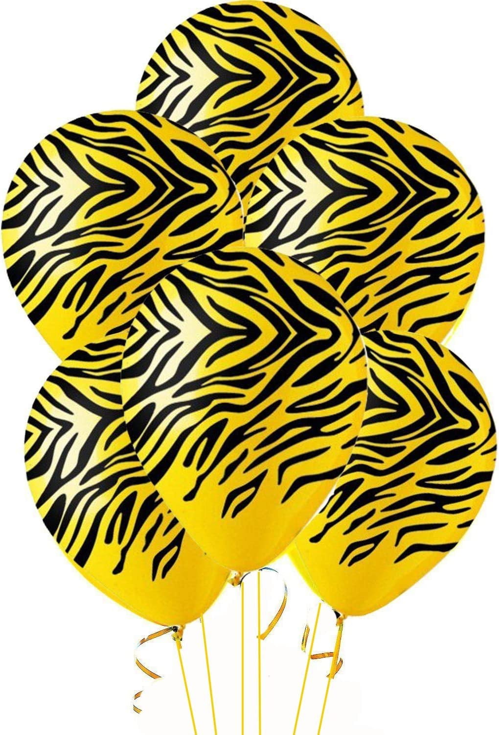 PMU Zebra Balloons PartyTex 11 Inch Premium Crystal Yellow with All ...