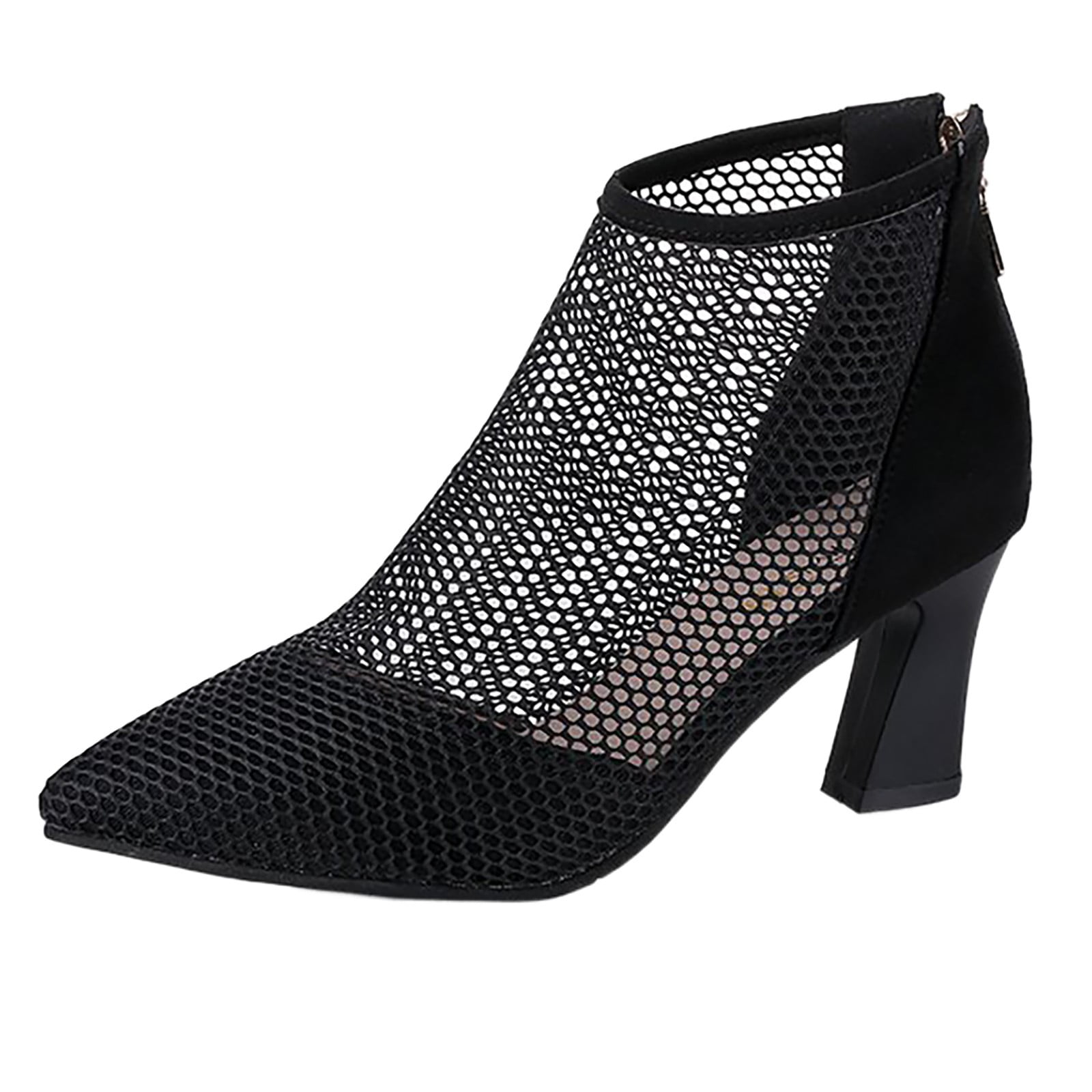 PMUYBHF Black Booties for Women Low Heel Ladies Ankle Boots Heel for ...