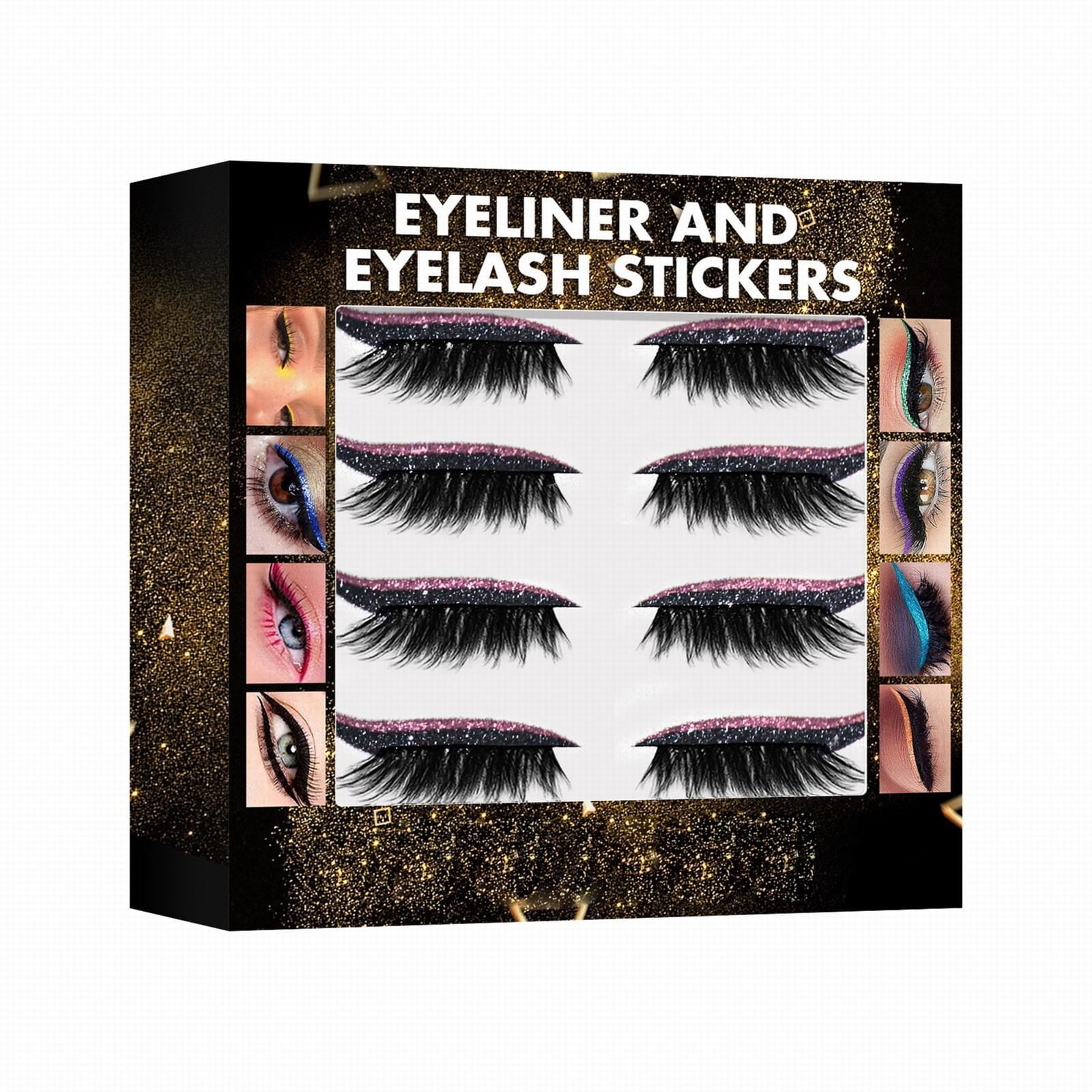 PMUYBHF Eyeliner and Eyelash Stickers 7 Color Glitter Powder Eyeliner ...