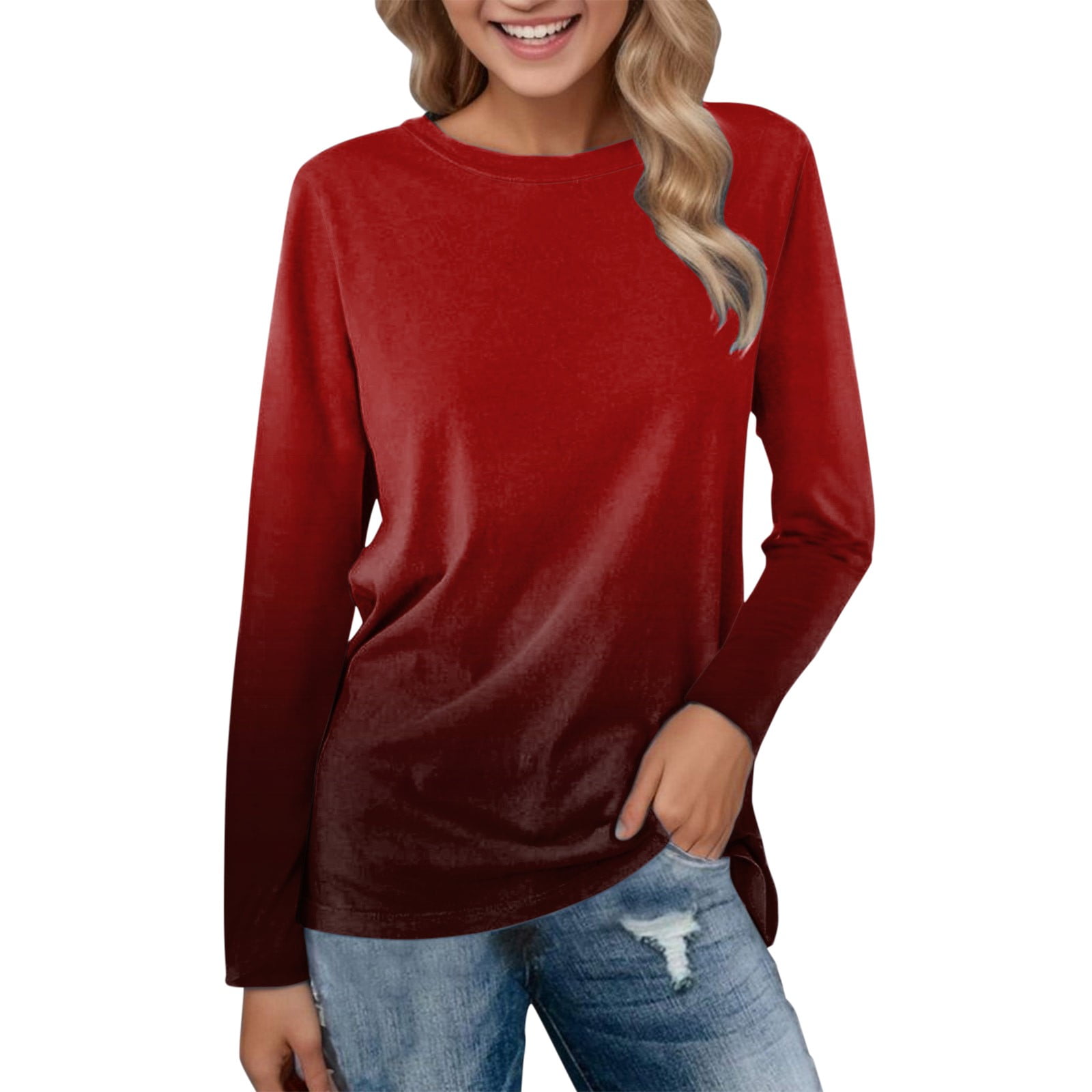 Pmuybhf Female 4 July Plus Size Tops For Women 3 4 Sleeve Cotton Women