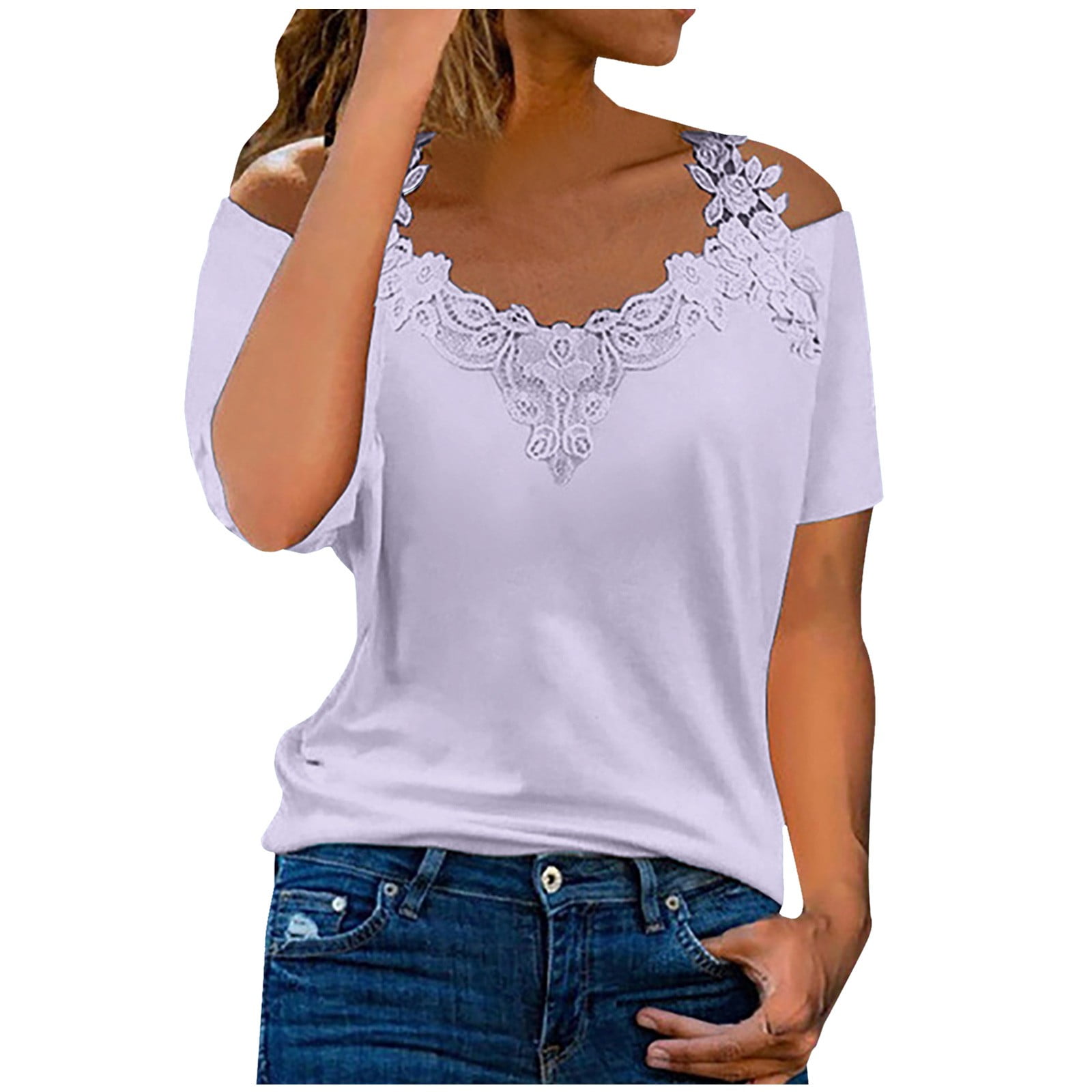 Pmuybhf Female 4 July Womens Blouses Plus Size Sexy Tops Womens Blouse