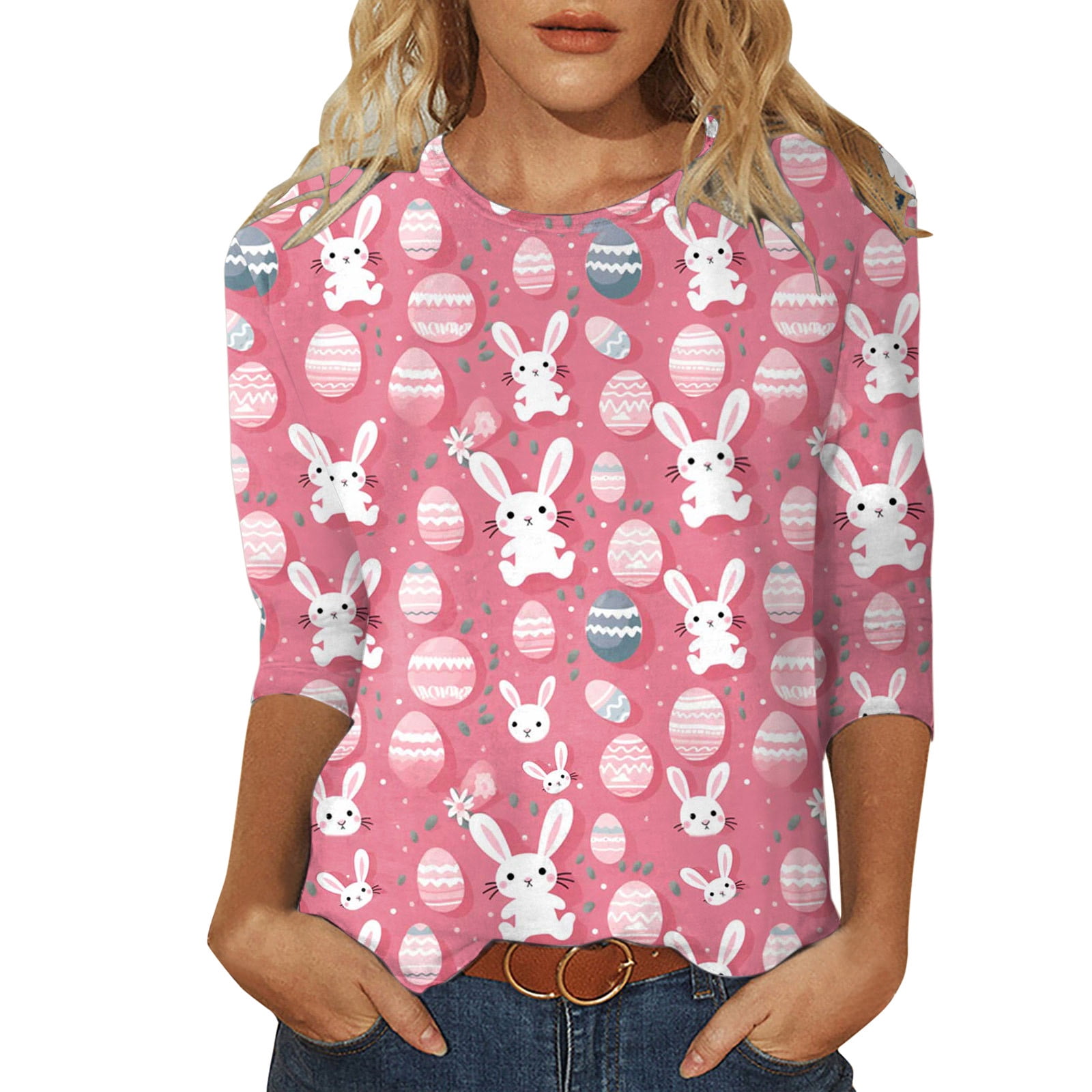 Pmuybhf Female 4 July Womens Tops Sexy Party Women Casual Shirt Quarter