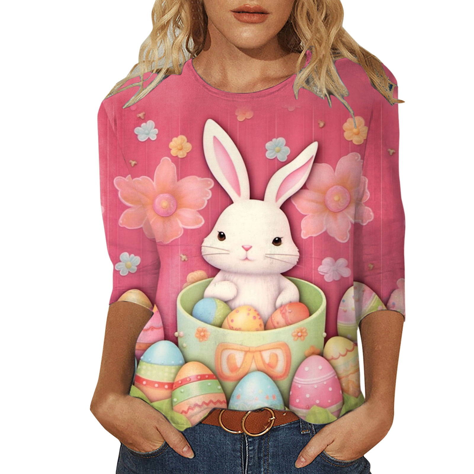Pmuybhf Female 4 July Womens Tops Sexy Party Women Casual Shirt Quarter