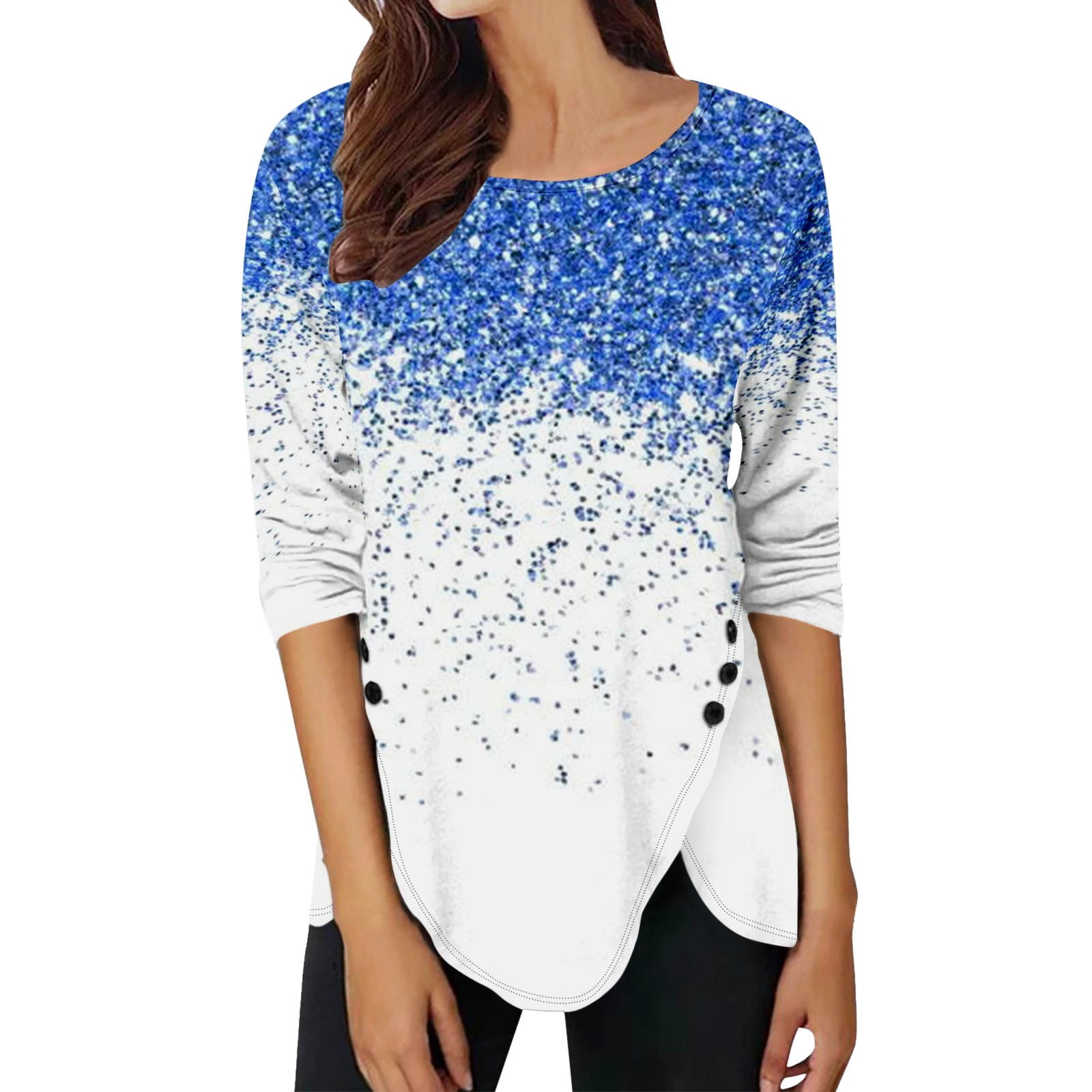 Pmuybhf Female 4th Of July Long Sleeve Workout Tops For Women Pack