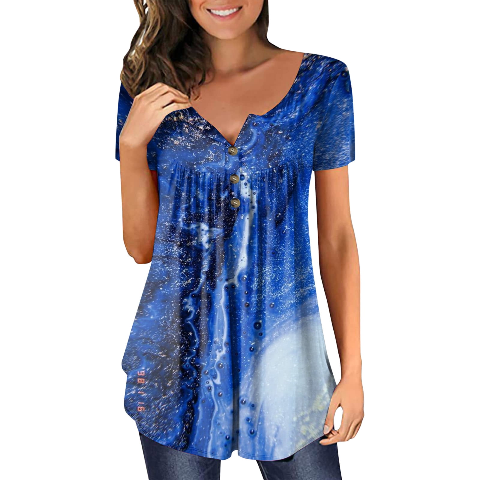 Pmuybhf Female 4th Of July Shirts For Women Dressy Casual Plus Size