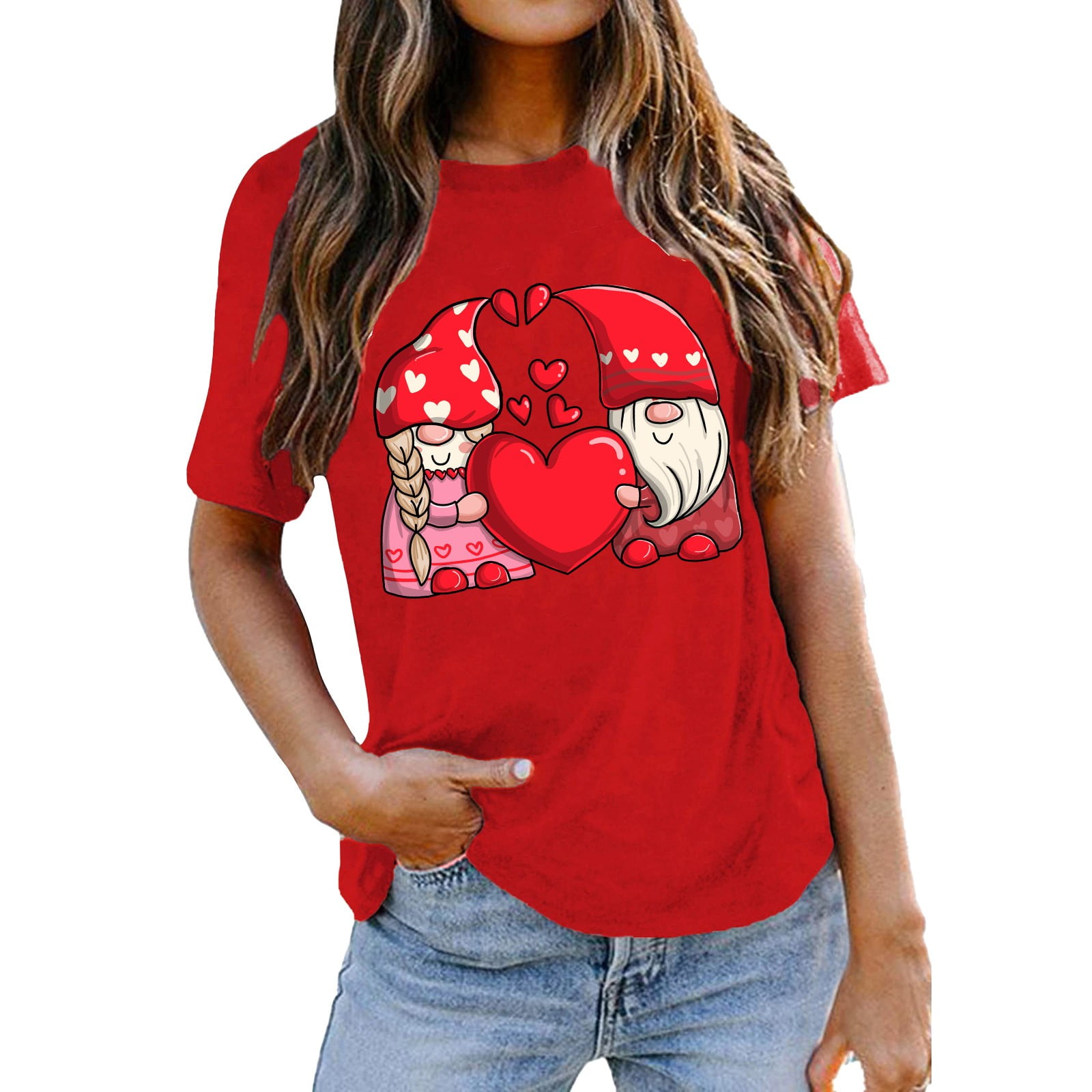 Pmuybhf Female 4th Of July Womens Tops Sexy Casual Cleavage Women
