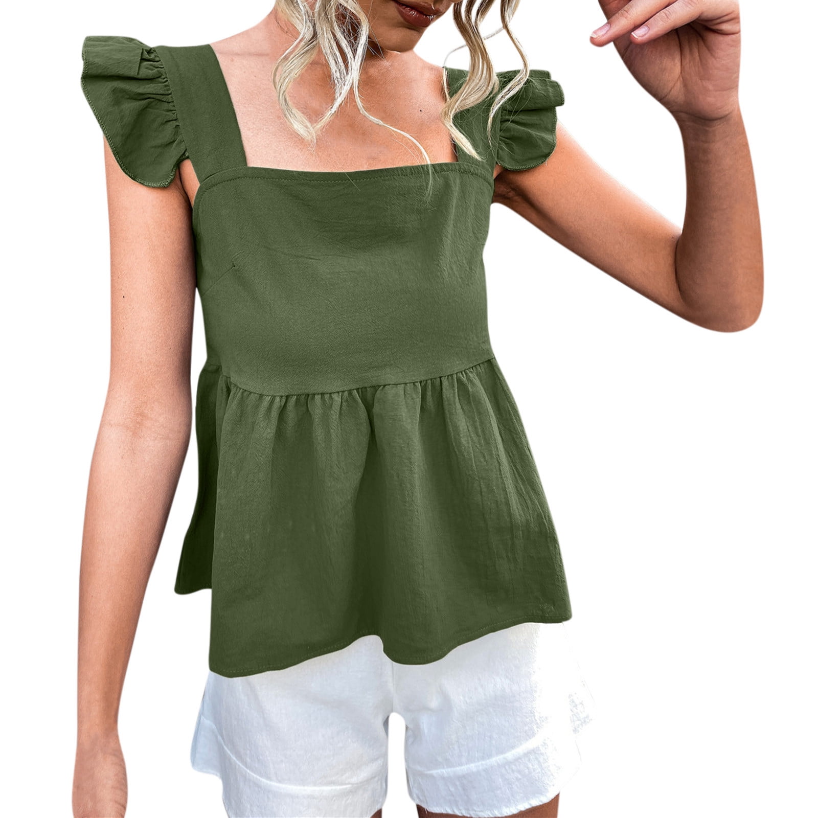 Pmuybhf Female July 4 Plus Size Tops For Women Dressy Womens Summer