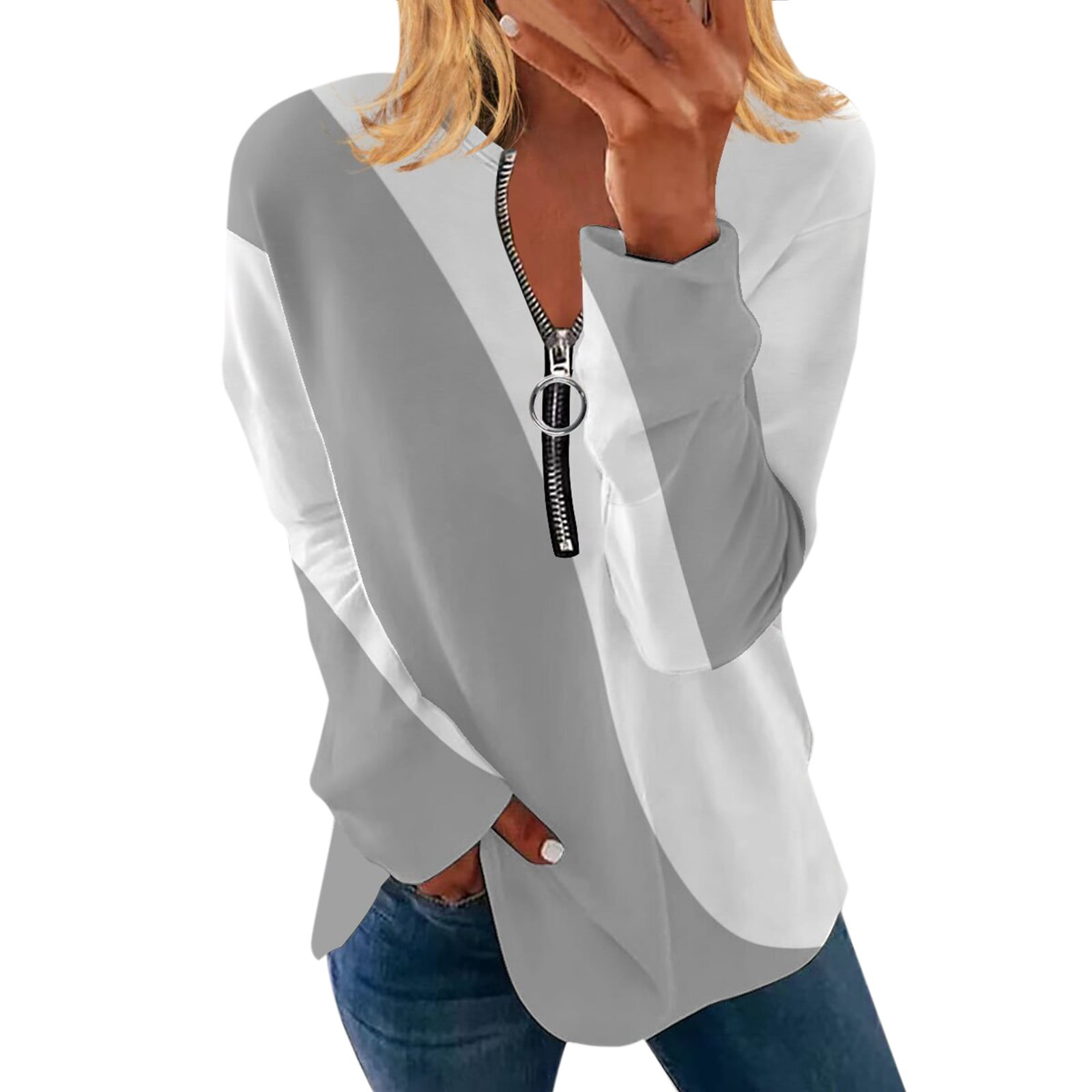 Pmuybhf Female July 4 Womens Tops Sexy Casual Cleavage Long Sleeve 2024