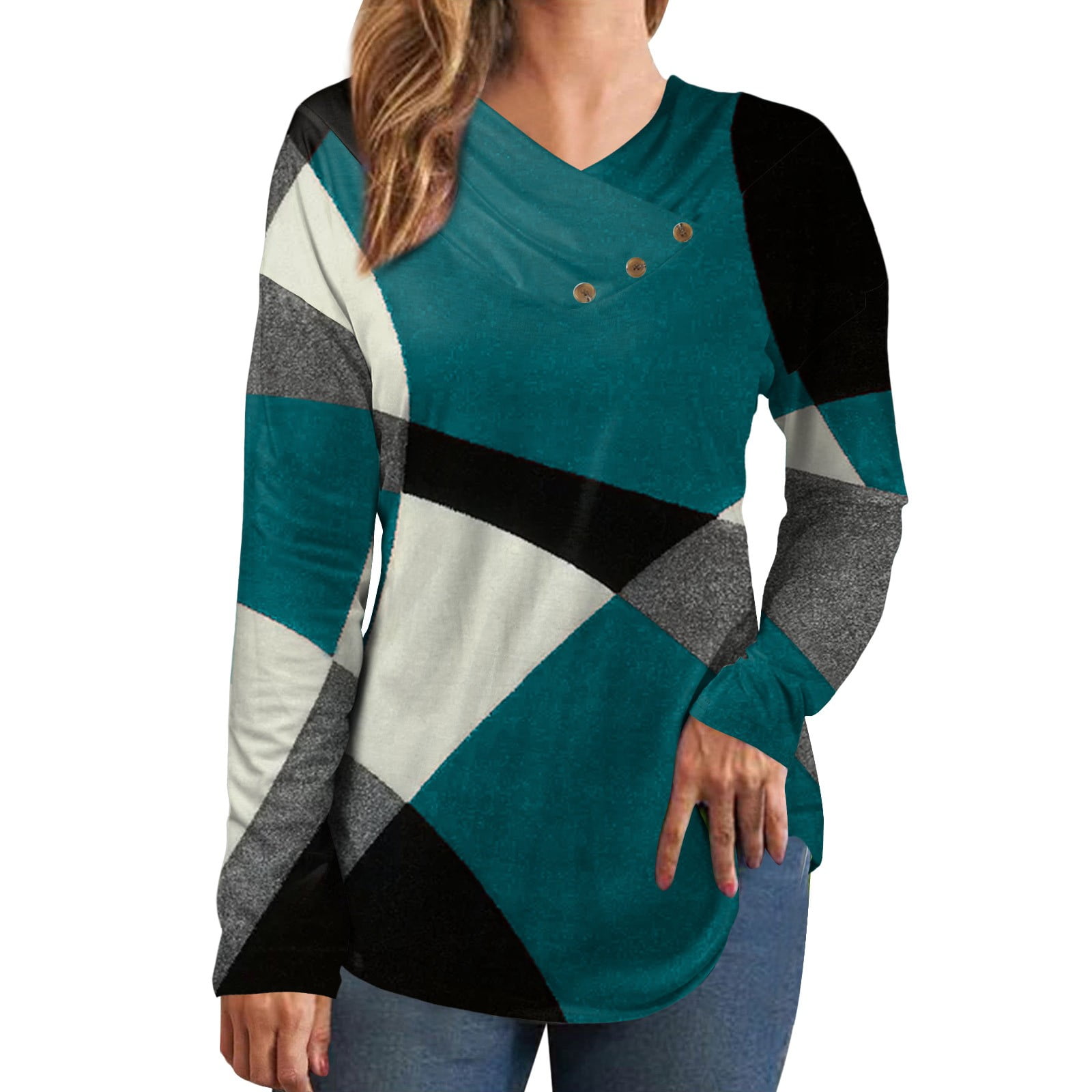Pmuybhf Female July 4 Womens Tops Sexy Casual Cleavage Womens Long