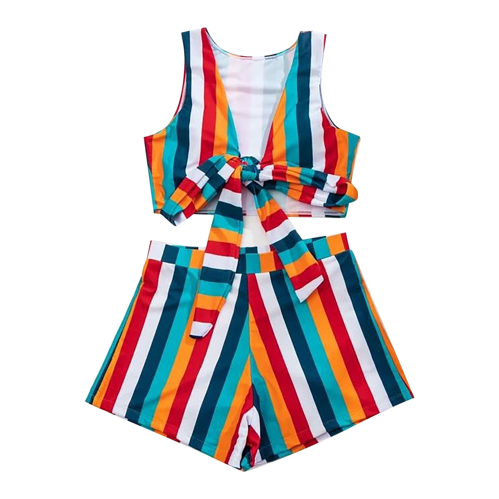 Pmuybhf Female July 4th High Waisted Bikinis For Teens Women Swimsuits Push Up Bikini High Waist