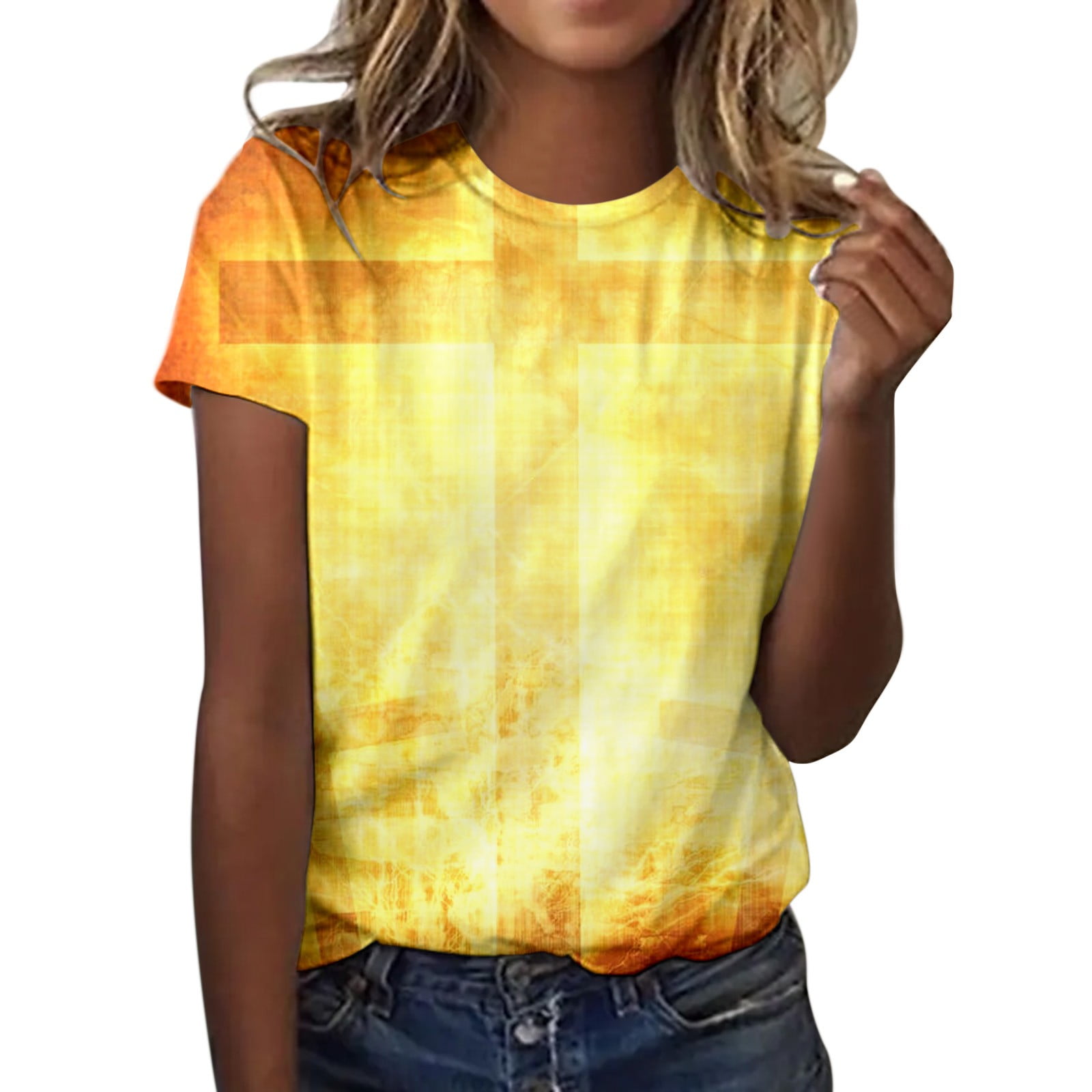 Pmuybhf Female July 4th Plus Size Tops For Women Fall Colors Womens