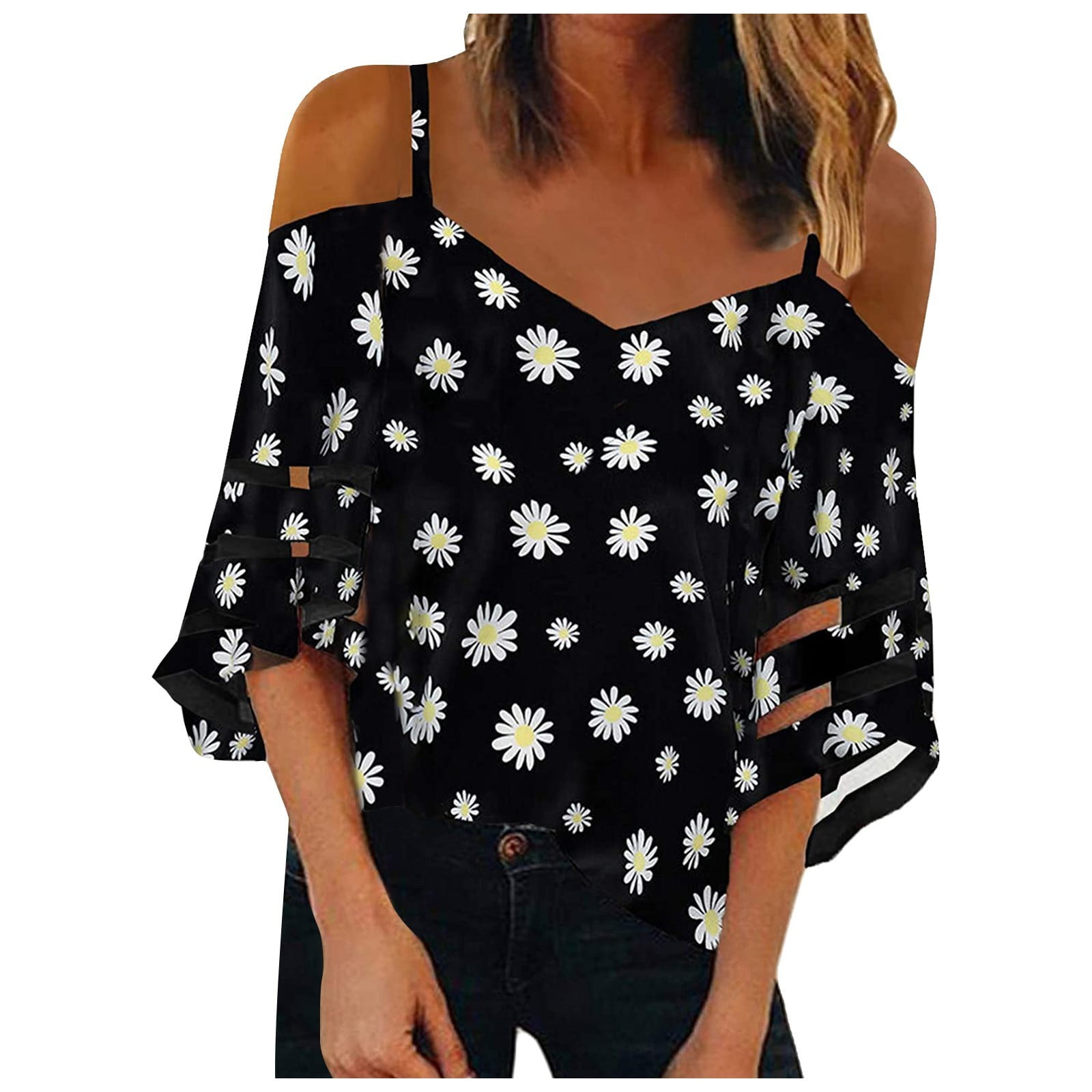 Pmuybhf Female July 4th Plus Size Tops For Women Fall Sexy Women Shirt3