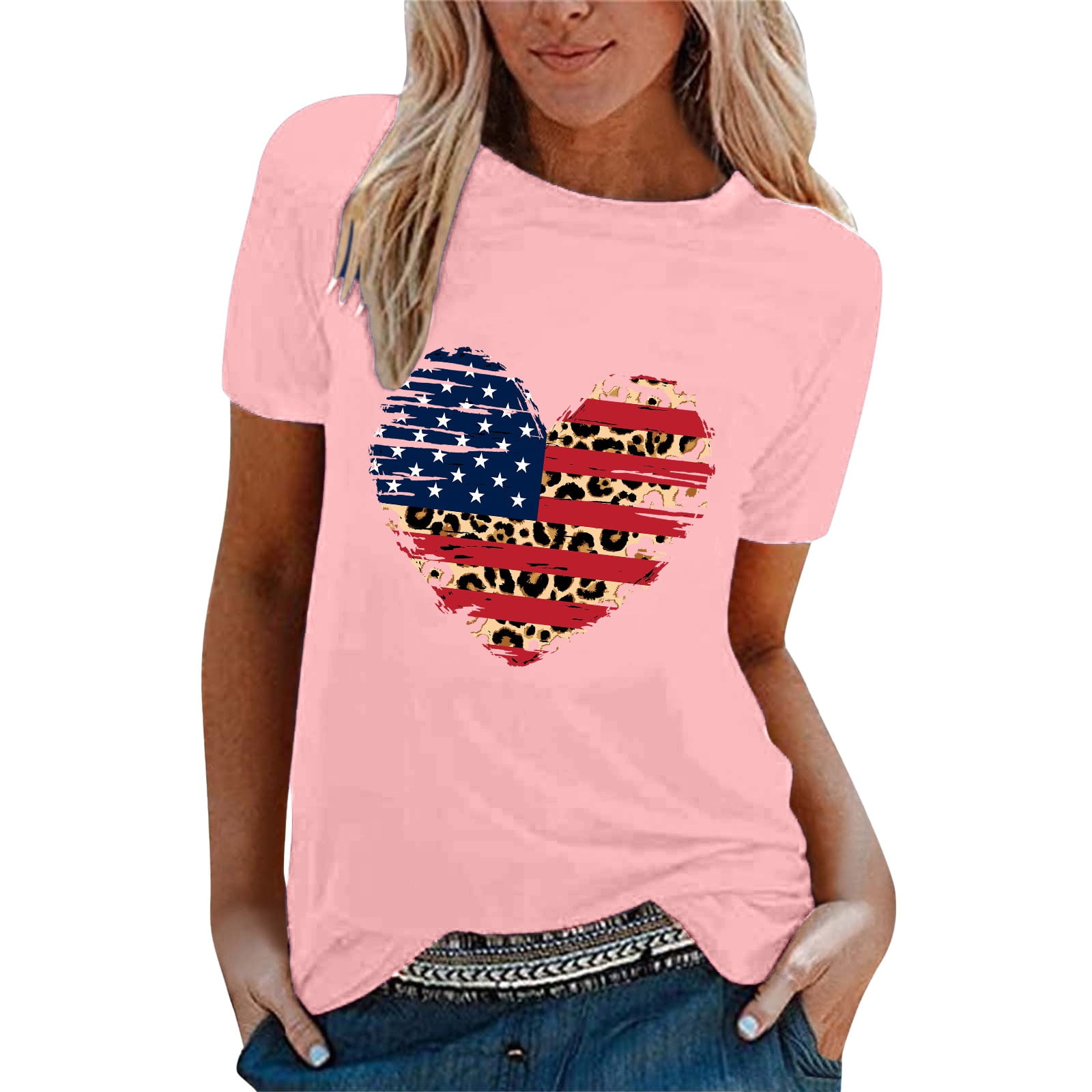 Pmuybhf Female July 4th Womens Blouses Casual Fall Womens Casual