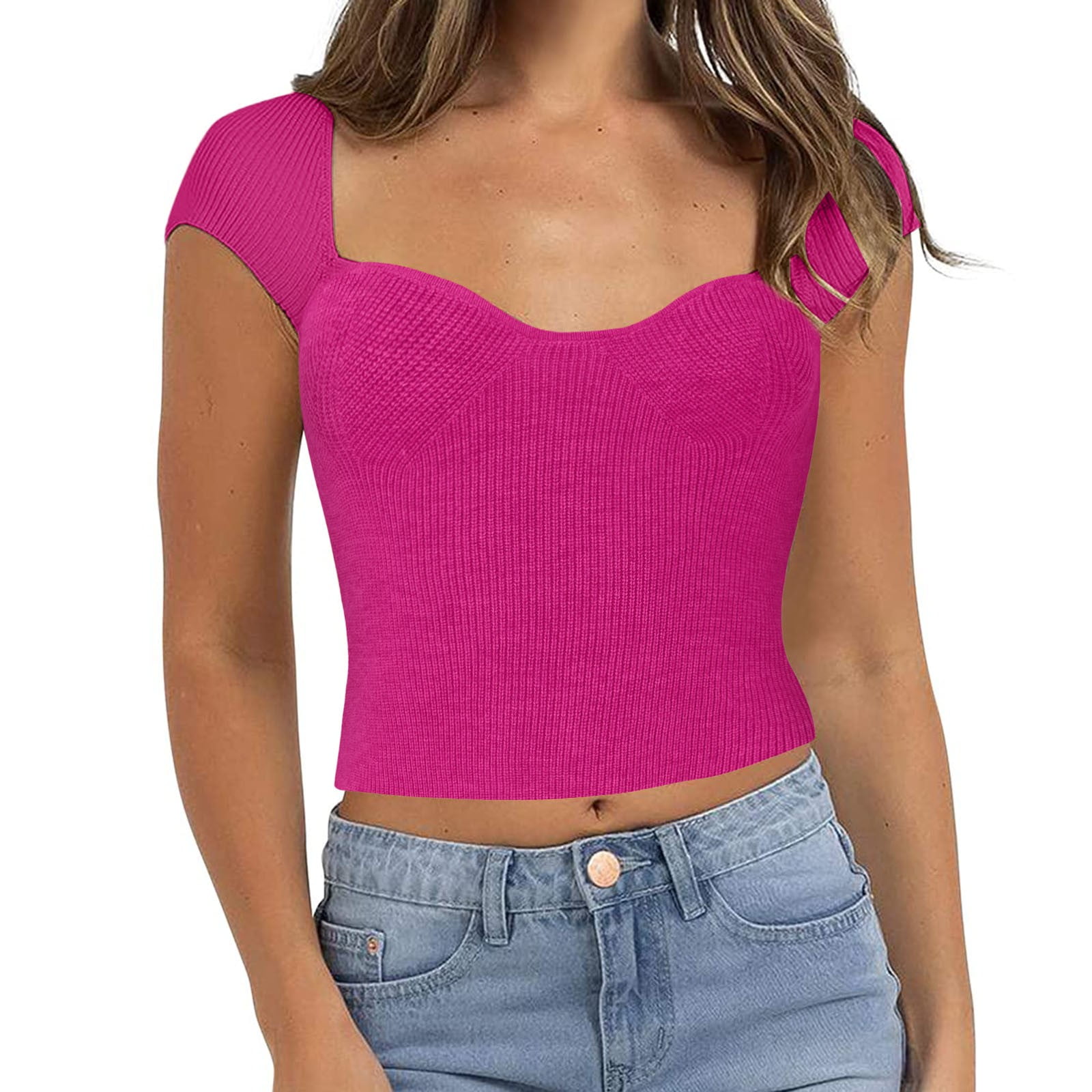 Pmuybhf Female July 4th Womens Tops Dressy Sexy Womens Knot Heart