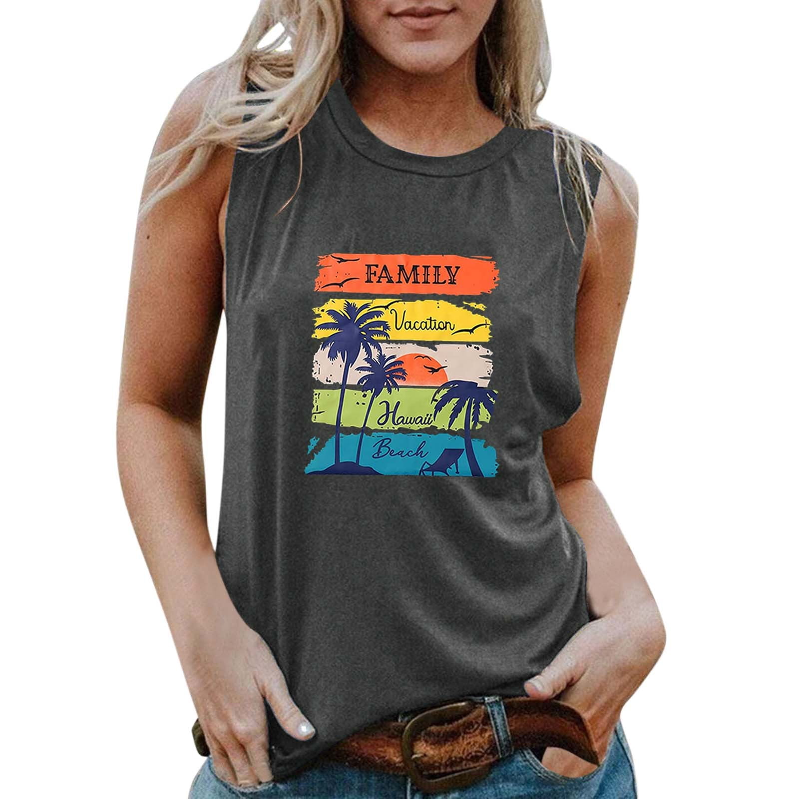 Pmuybhf Female L 4th Of July Cropped Tank Top Women Interesting Fashion Beach Resort Cool Vest 9