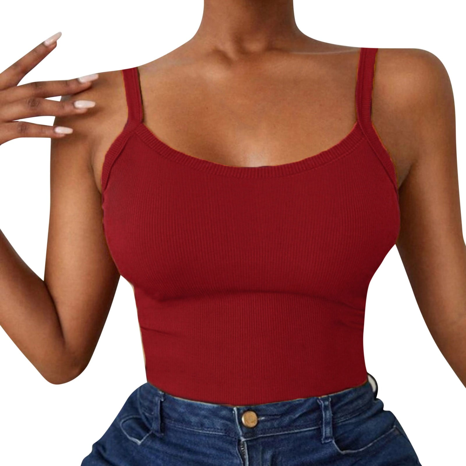 Pmuybhf Female M 4 July Black Tank Top Woman Dressy Womens Summer Pure
