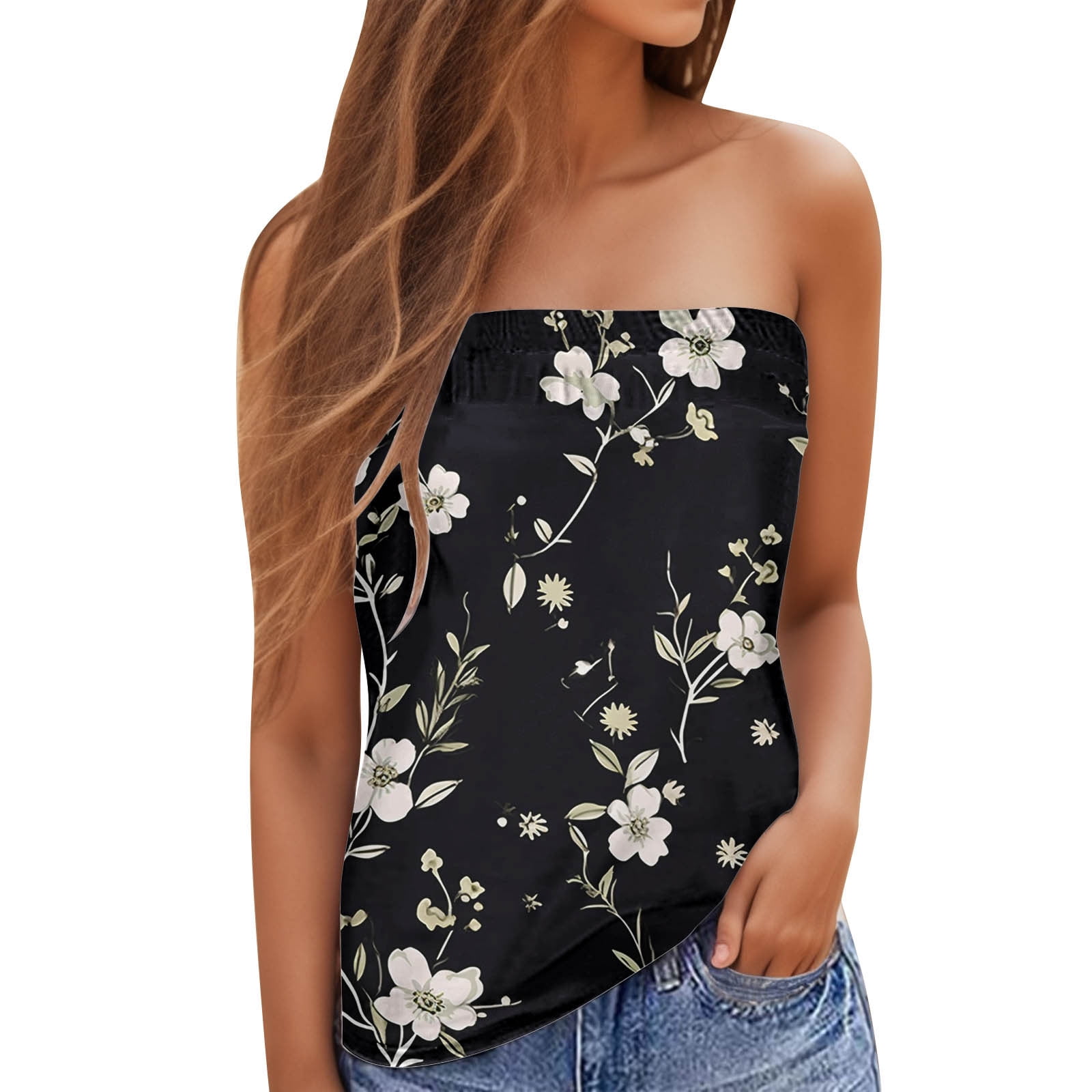 Pmuybhf Female M July 4th Womens Sleeveless Tops Dressy Sexy Backless