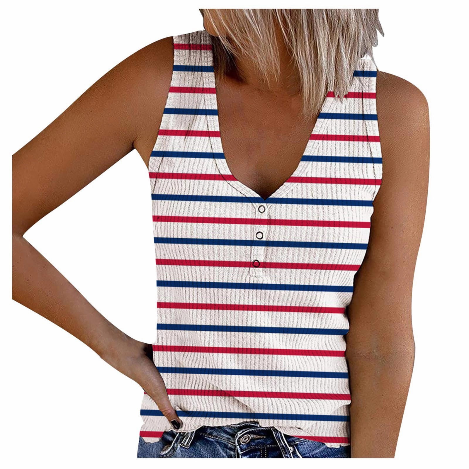 Pmuybhf Female S July 4th Black Tank Top Woman Pack Women Fashion July