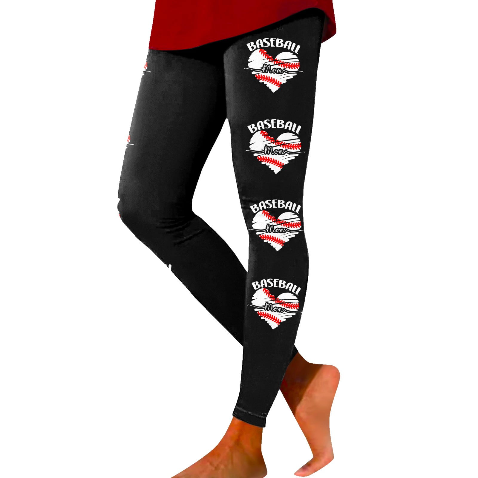 Pmuybhf Female S See Through Yoga Pants Womens New Baseball Print Stretch Leggings Womens