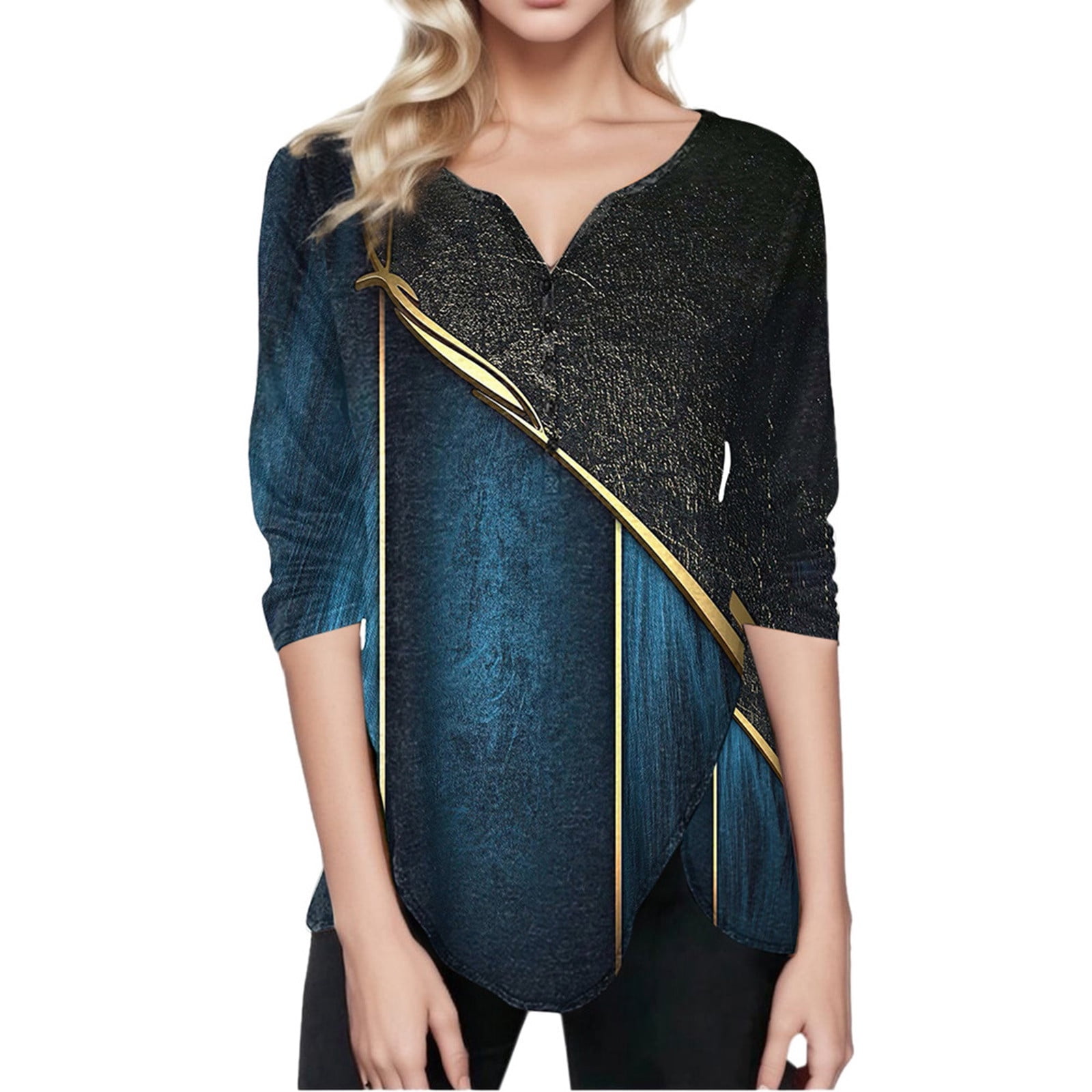 Pmuybhf Female Womens Tops Dressy Casual Long Sleeve 4th Of July Women