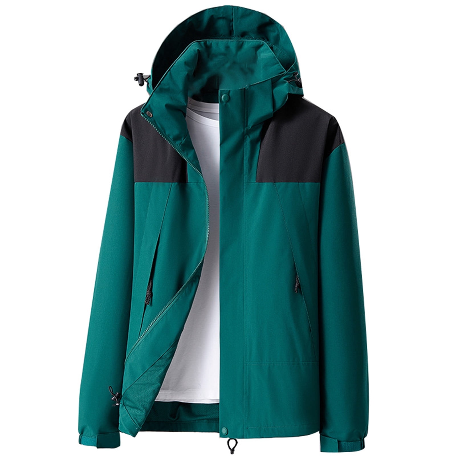 PMUYBHF Jean Jacket Men Ripped with Red Hood Mens Rain Jacket ...