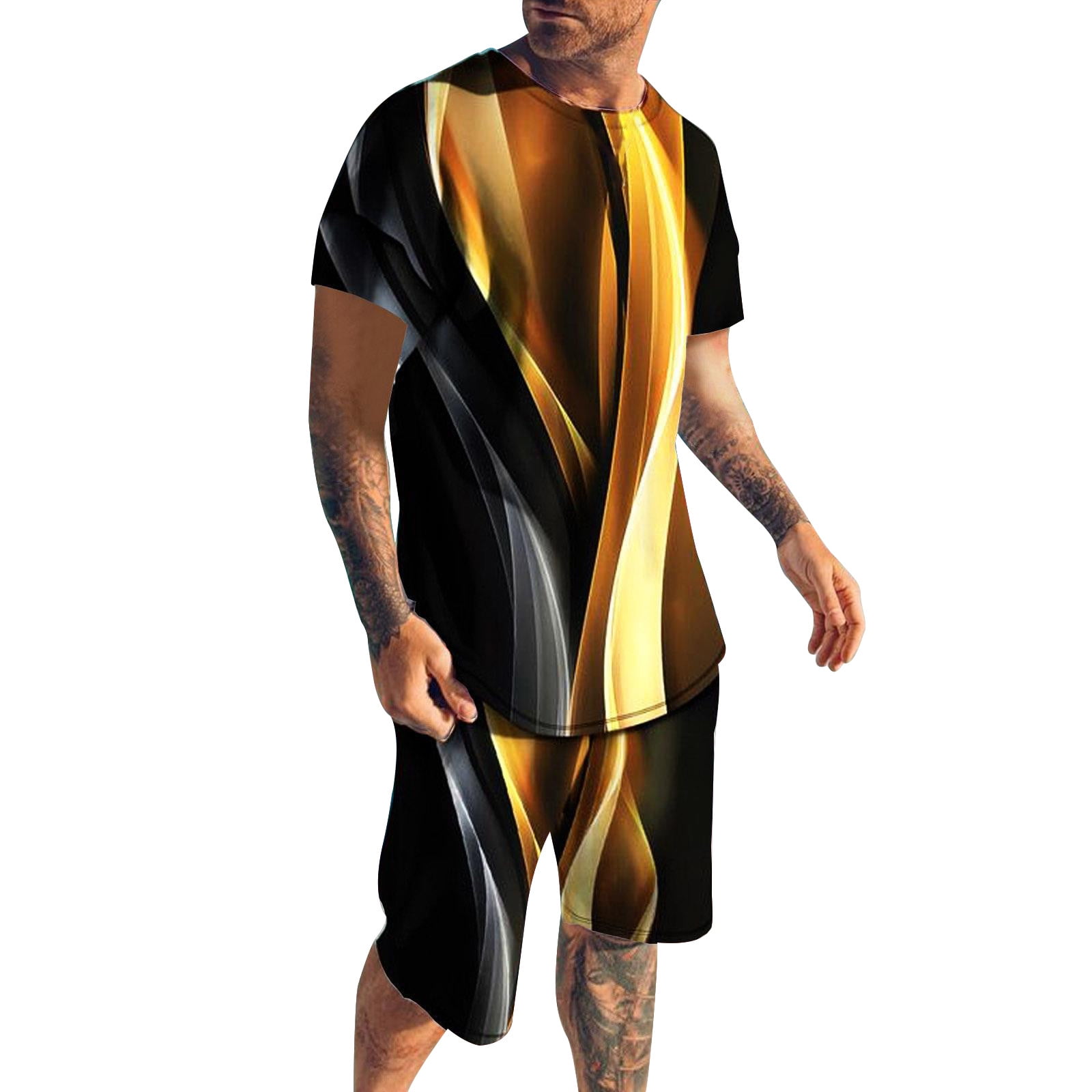 Pmuybhf Male Sweatsuits Mens 2 Pieces 4 July Mens 2 Piece Outfits
