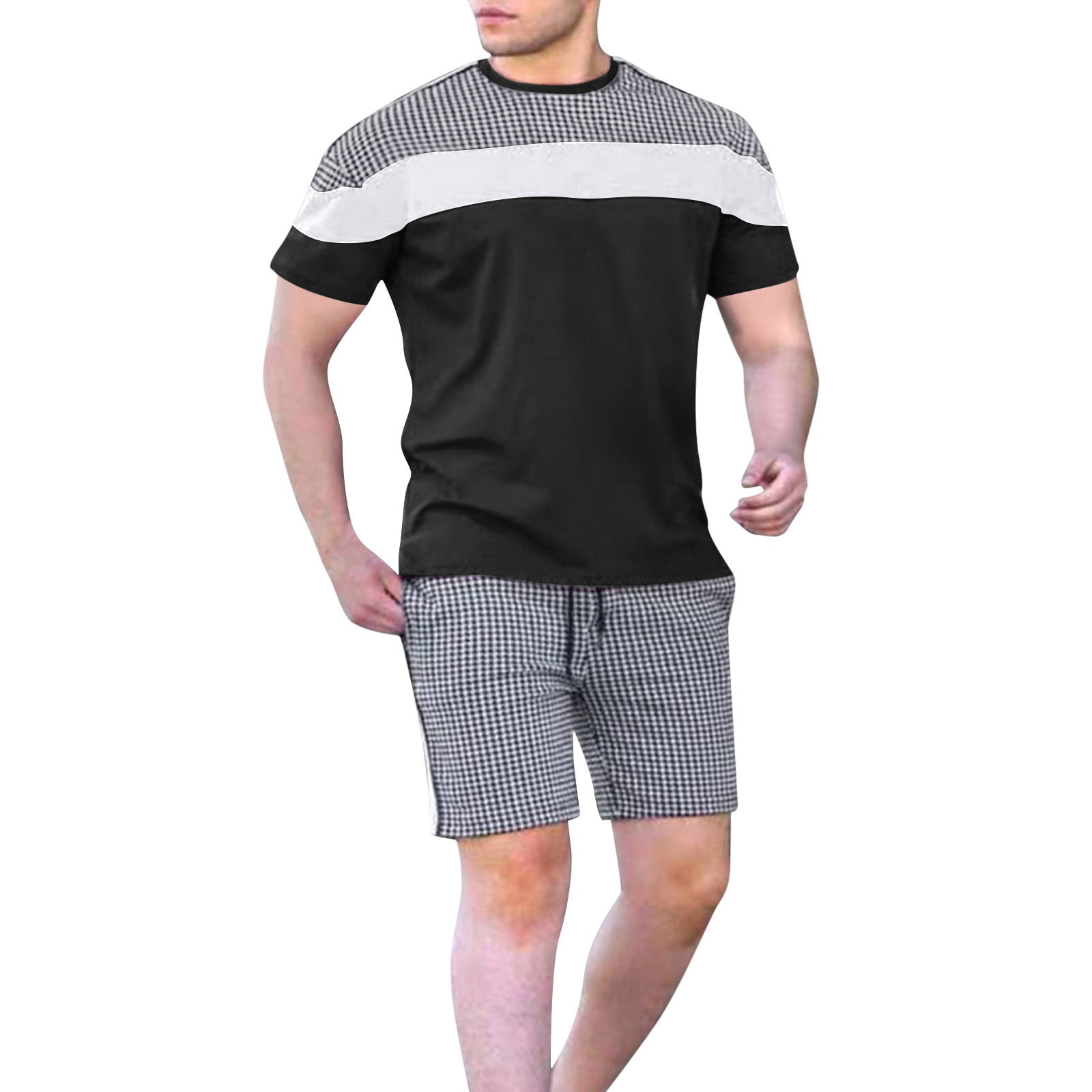 Pmuybhf Male Wedding Suits For Men 4 July Mens Summer Splice Set Casual